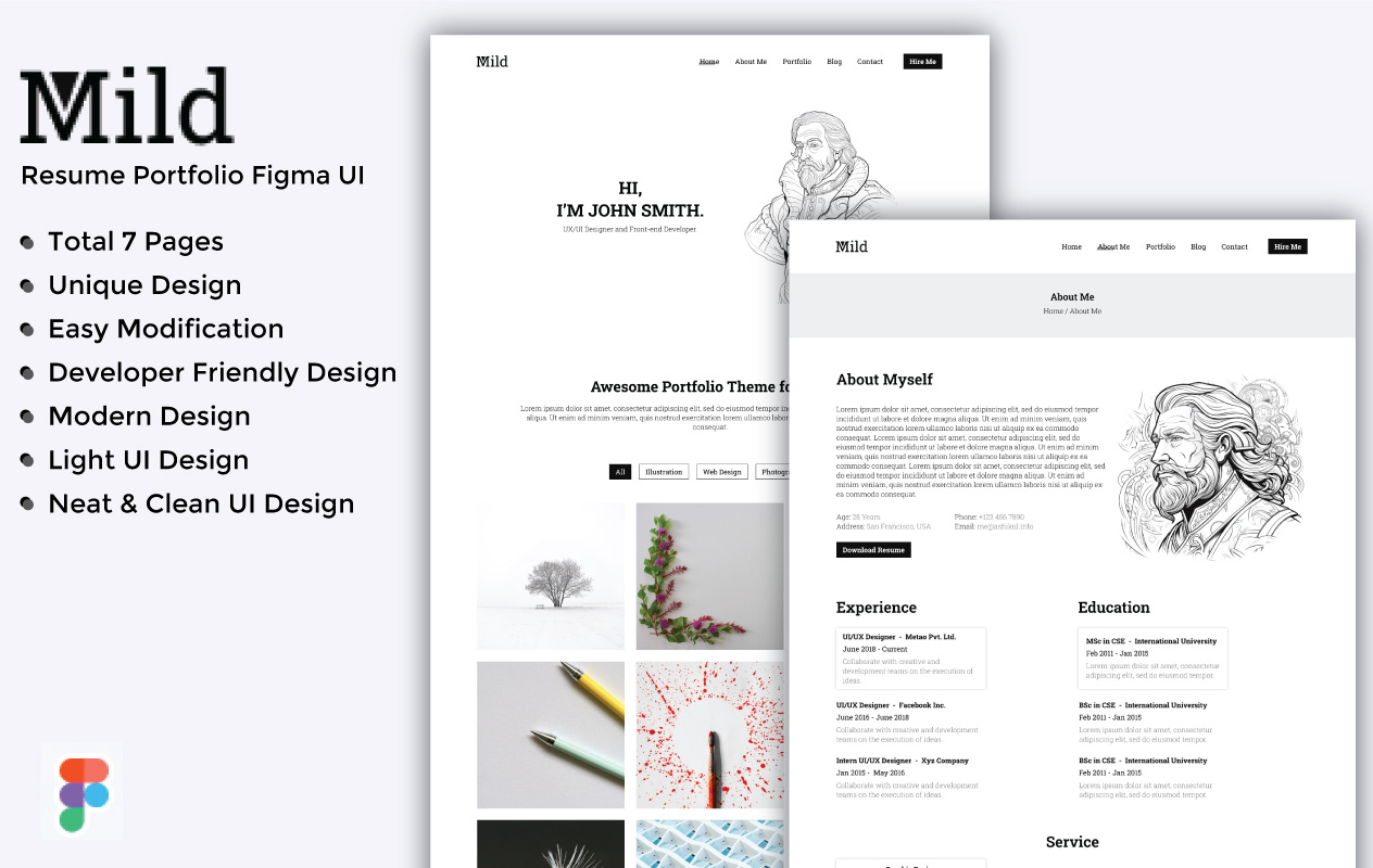 Resume Portfolio UI Design by Ashikul Islam | UI/UX Designer on Dribbble
