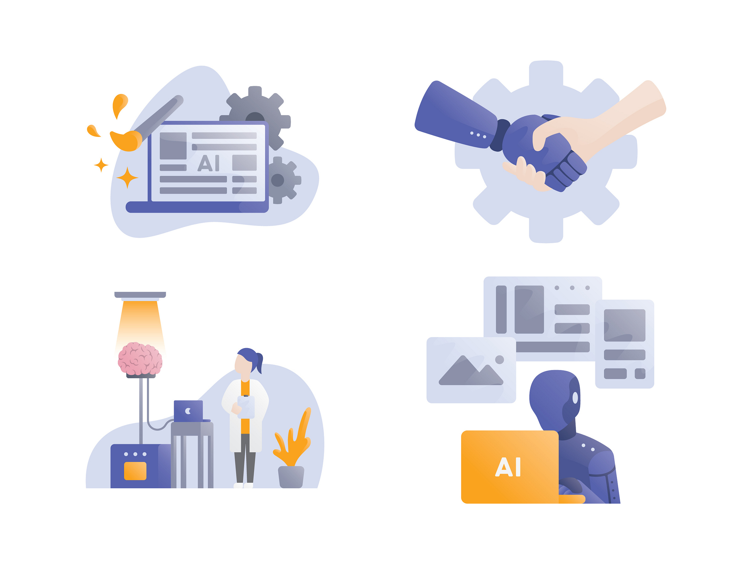 A.I. Flat Illustration by Dewanata Visuals on Dribbble