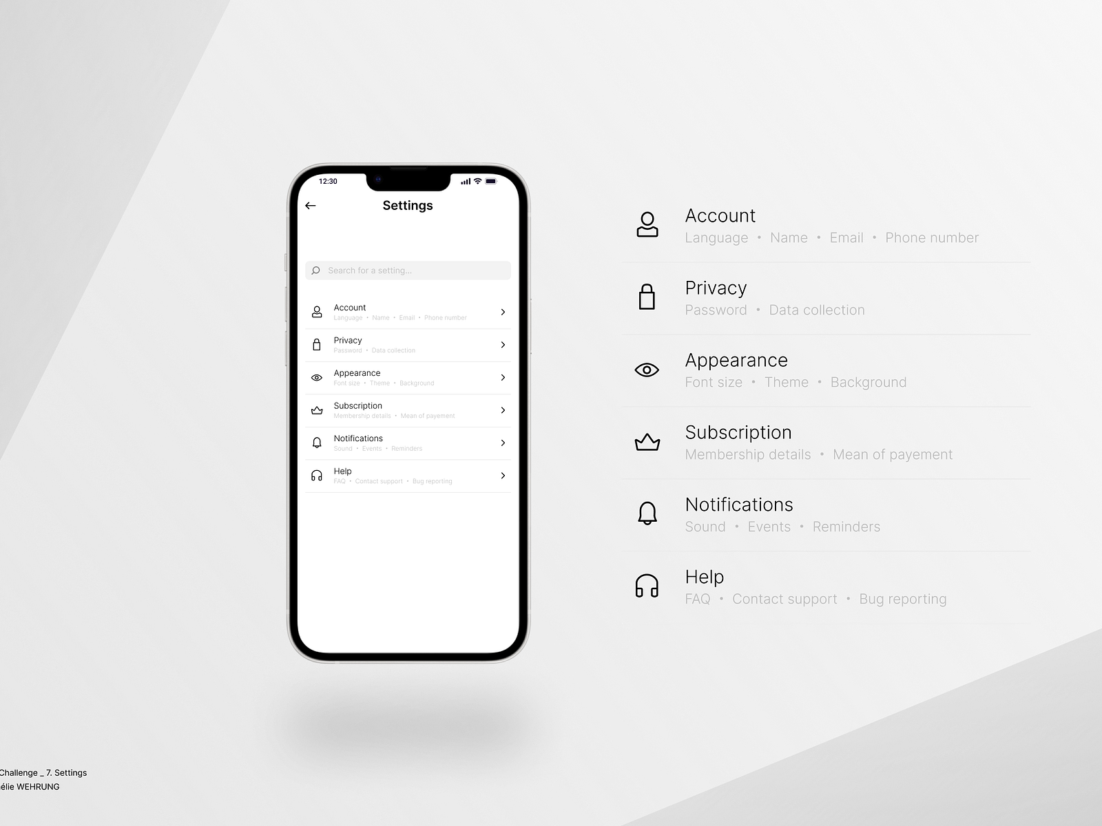 Ui Challenge 7 Settings By Amélie Wehrung On Dribbble 