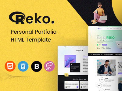 Reko - Personal Portfolio/CV HTML Template by Iidea Informatics on Dribbble