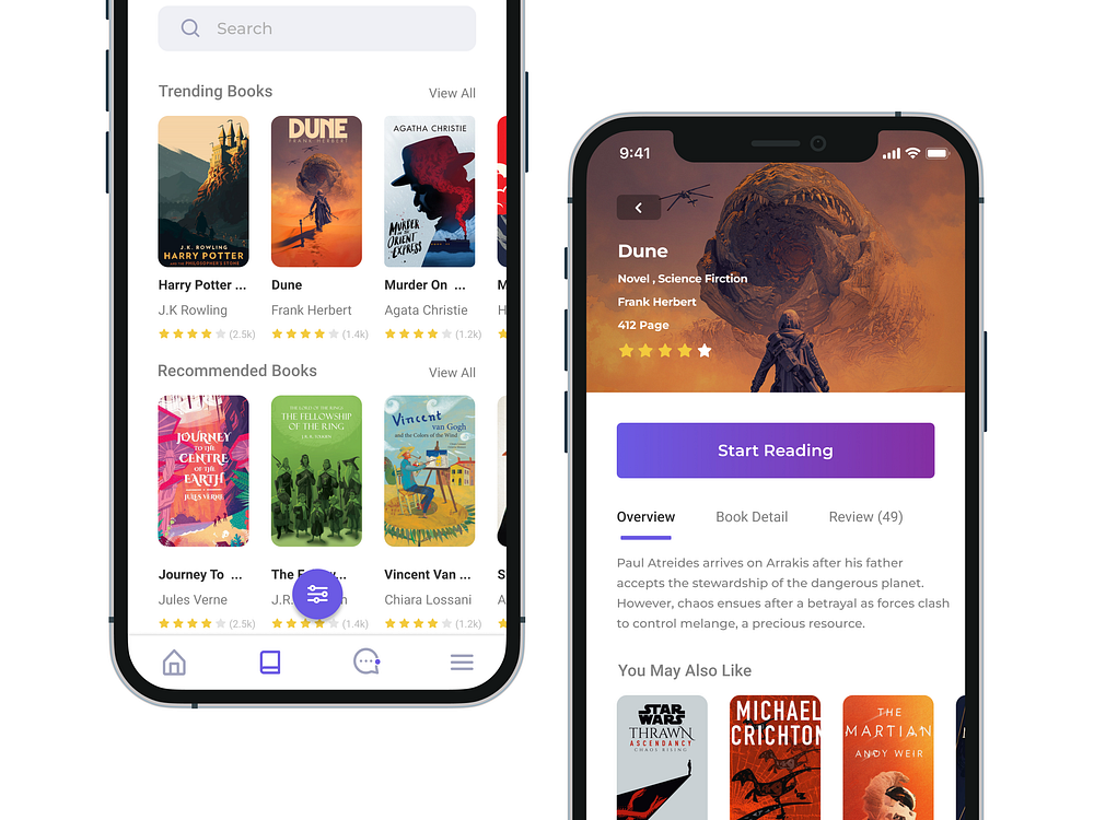 Book Reading App designs, themes, templates and downloadable graphic ...