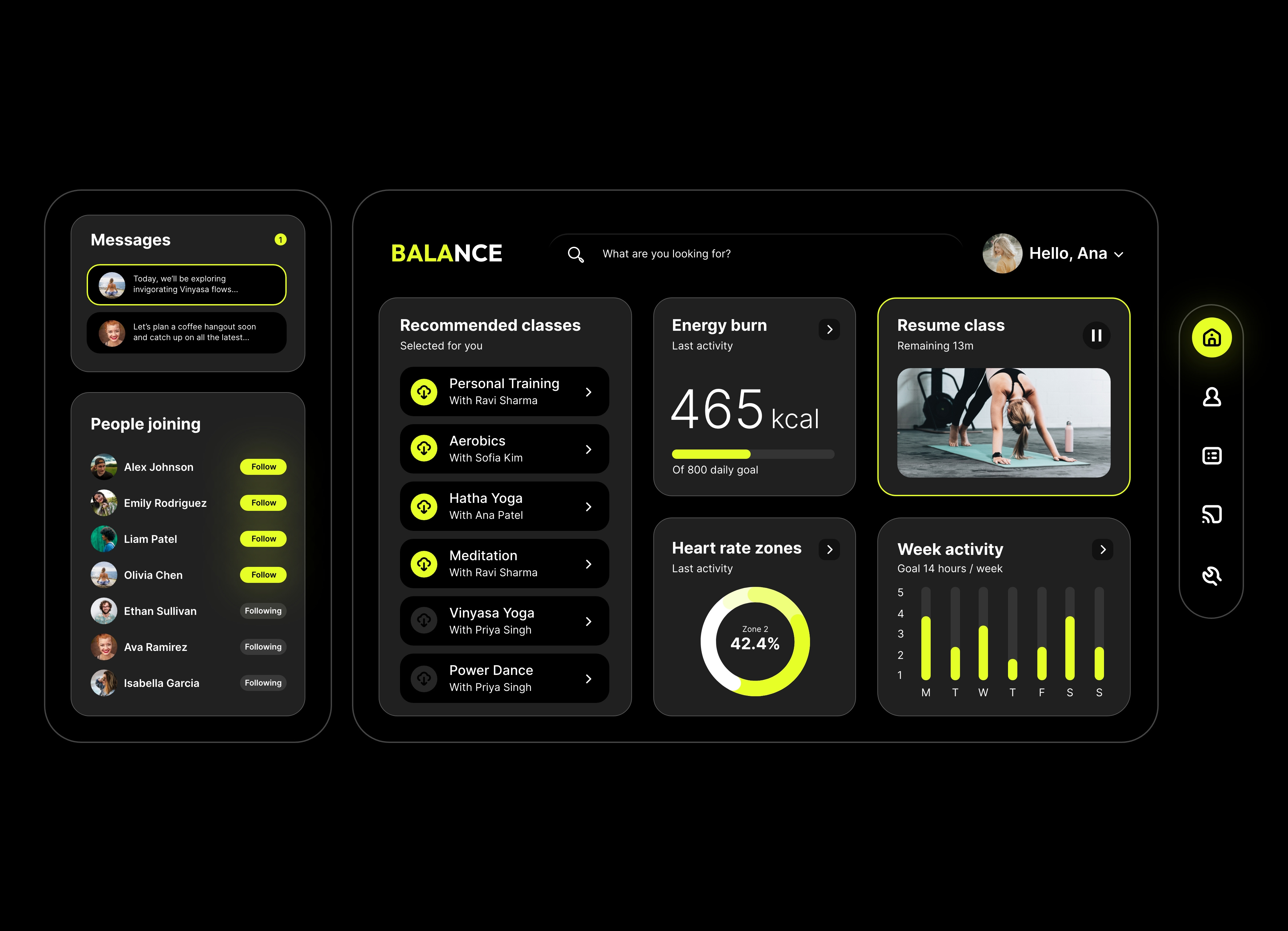 Spatial Ui design / Fitness app by Ana Gallardo on Dribbble