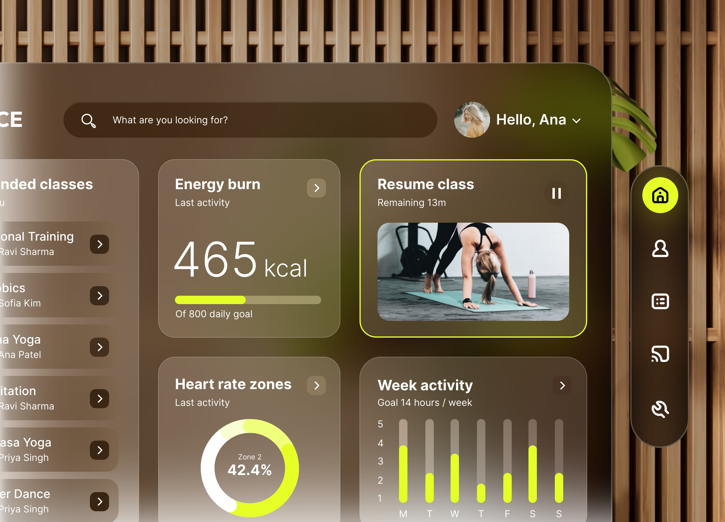 Spatial Ui design / Fitness app by Ana Gallardo on Dribbble
