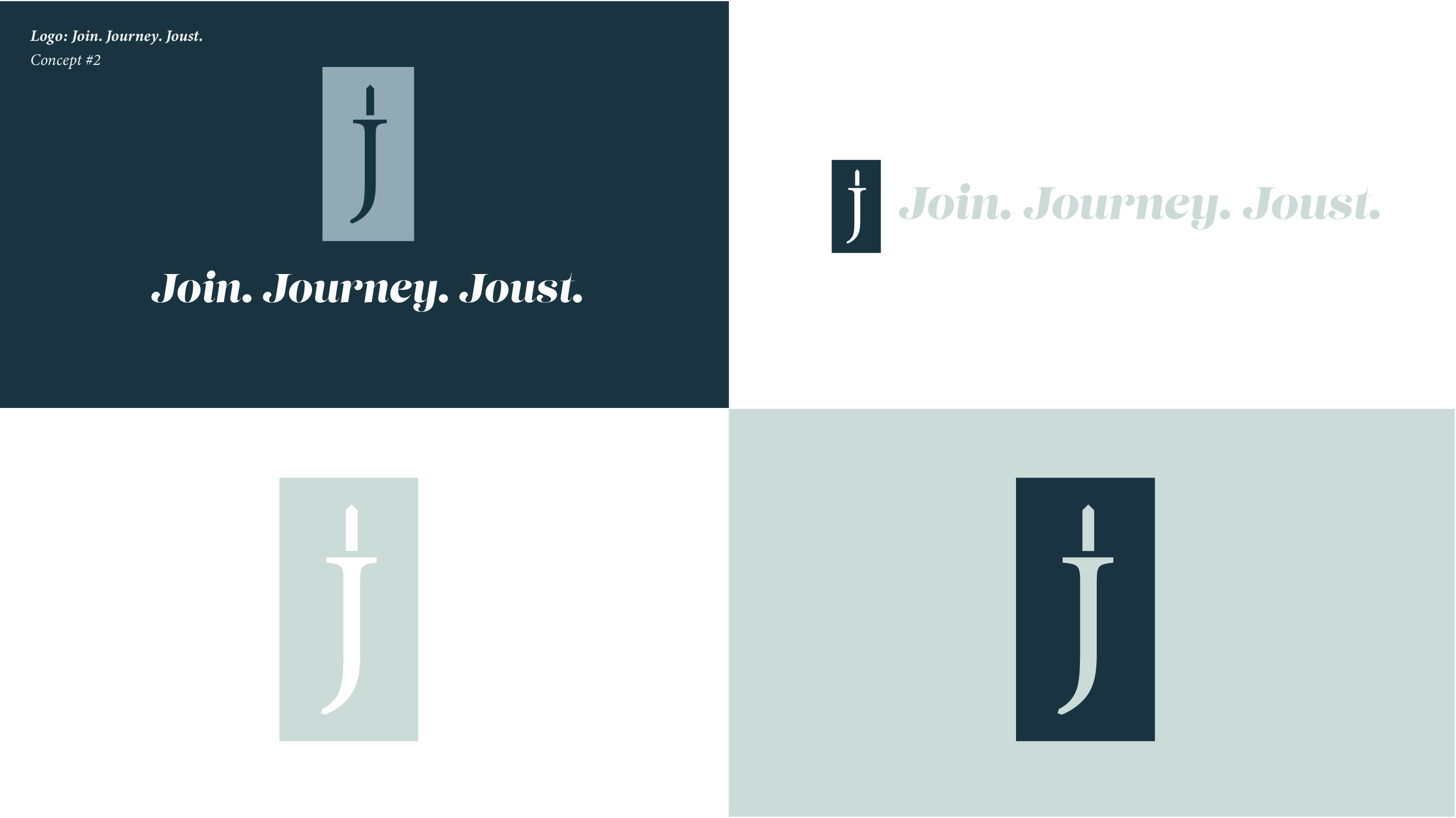Join. Journey. Joust. Logo Concept by Aaron Lee on Dribbble