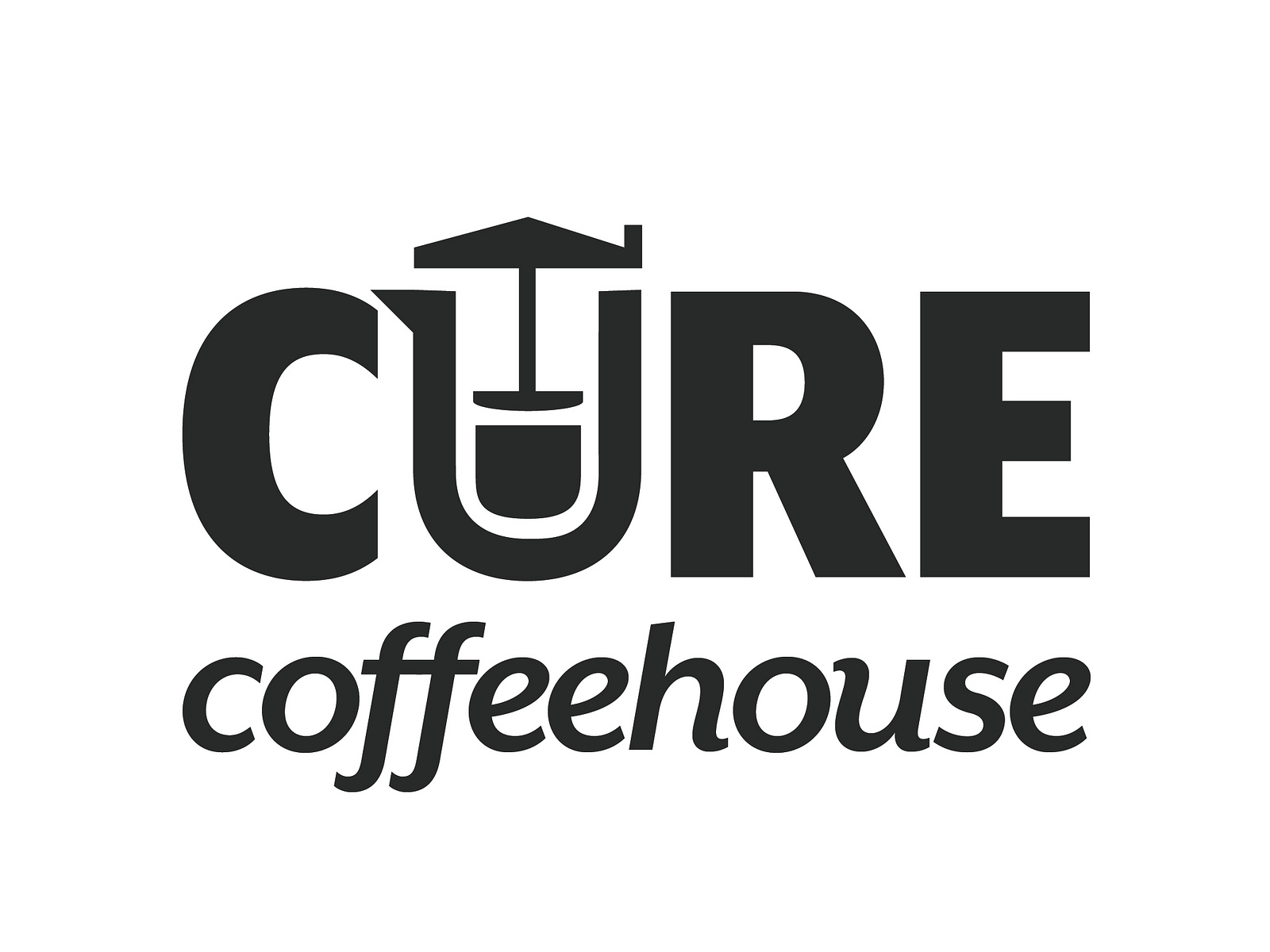 Cure Coffeehouse Logo - Solid Black Version by Heather Woolard on Dribbble