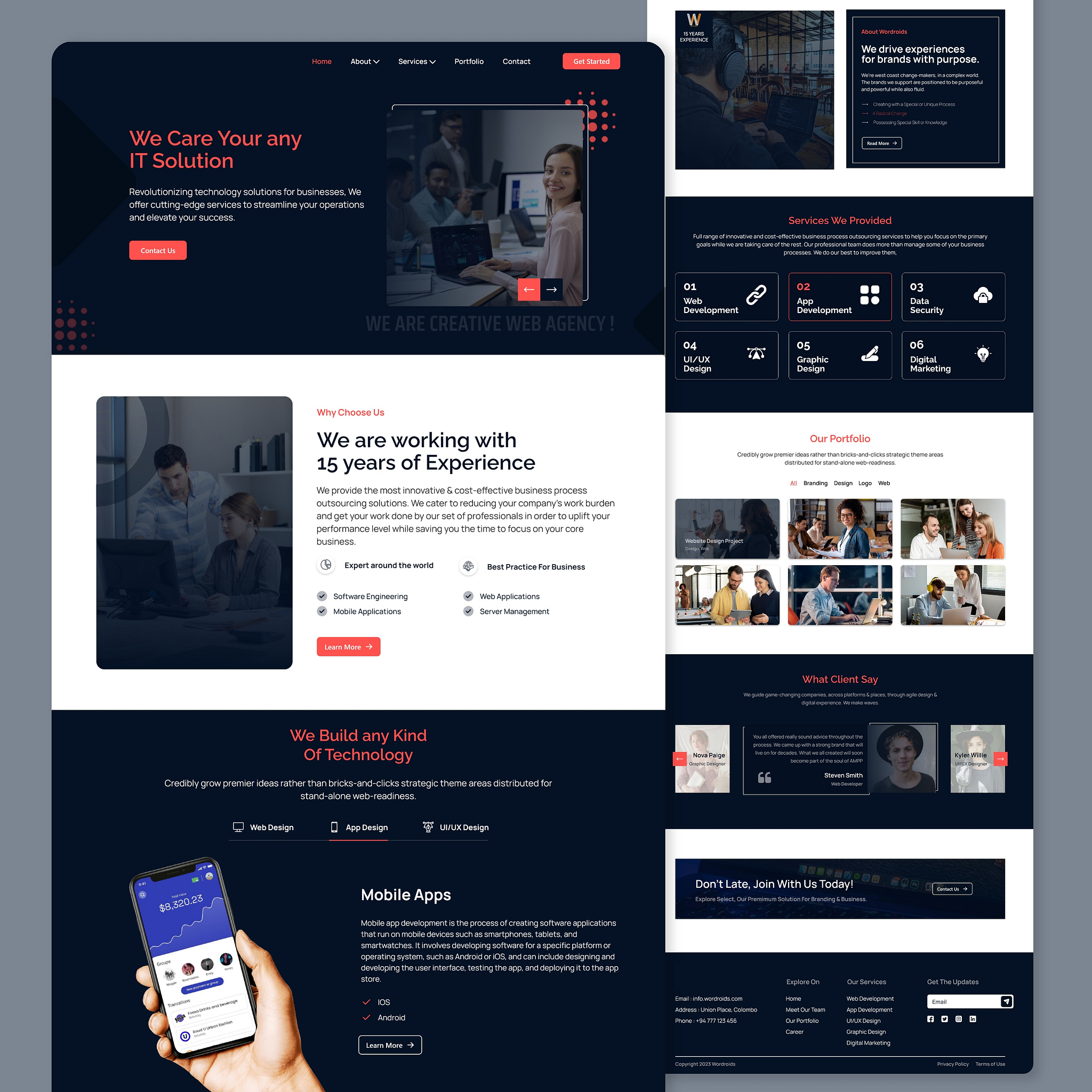 Wordroid - IT Solution Landing Page by Hasindu Nimantha on Dribbble
