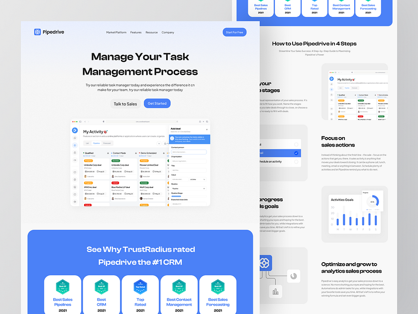 Tasking 👑 - Task manager website by Fandhitya Giovani for Odama on Dribbble