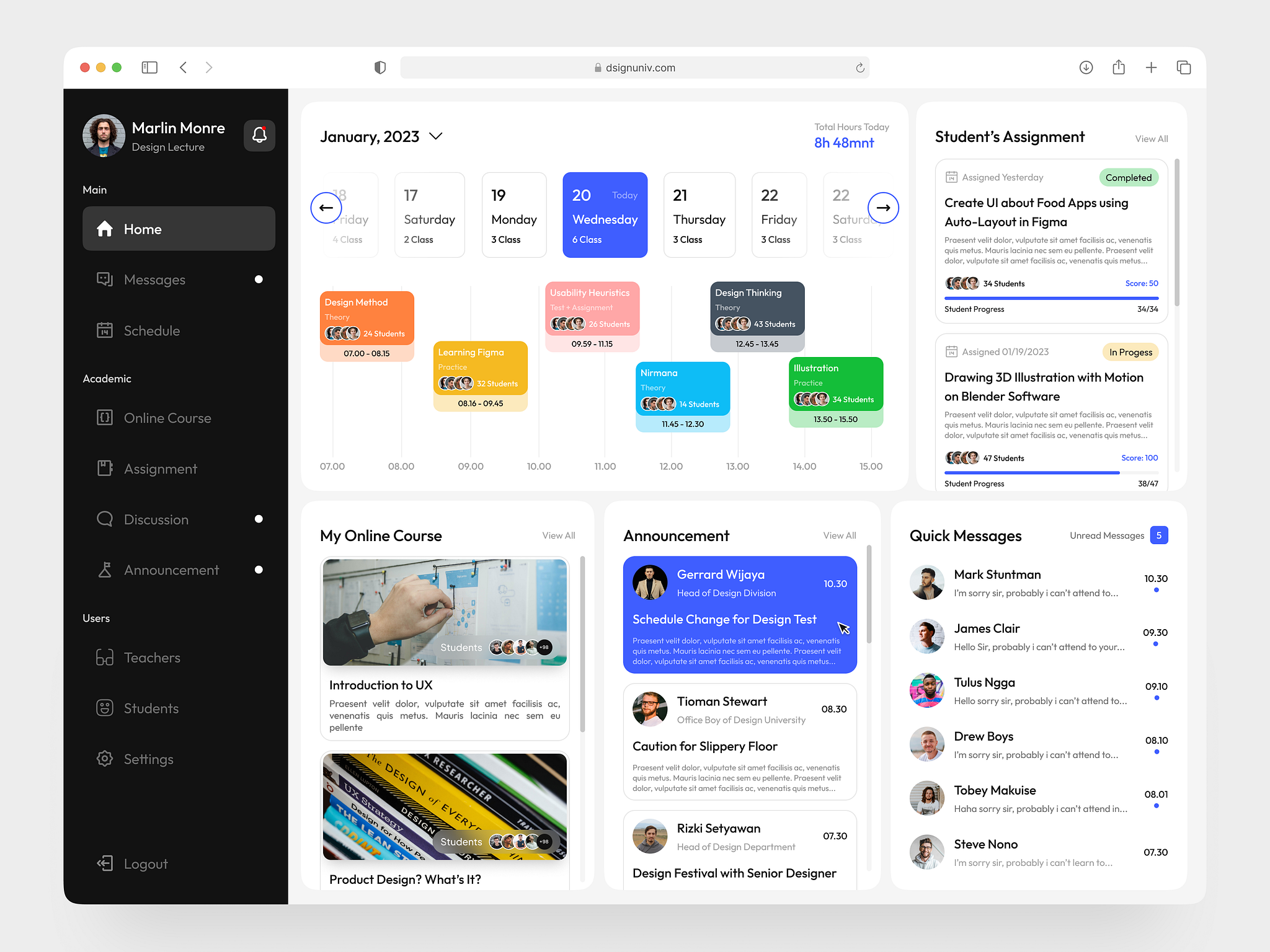 LMS Dashboard - Teacher Side by Emir for Nija Works on Dribbble