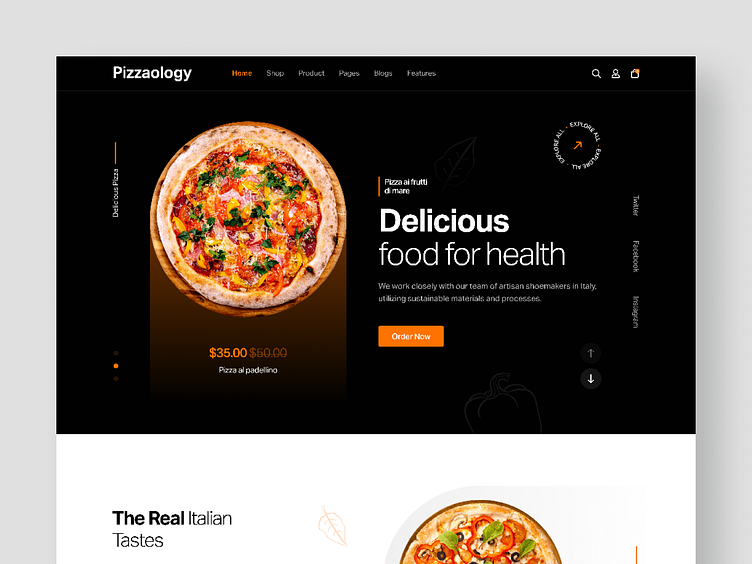 Pizzaology | Pizza Shop Landing Page UI Design by Shovon Mallick on ...