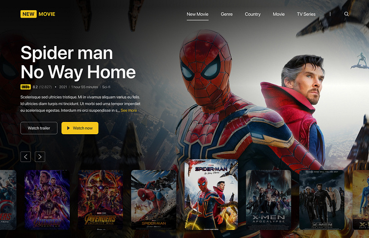 New Movie - Watch Movie Online Website by Truong Huy on Dribbble