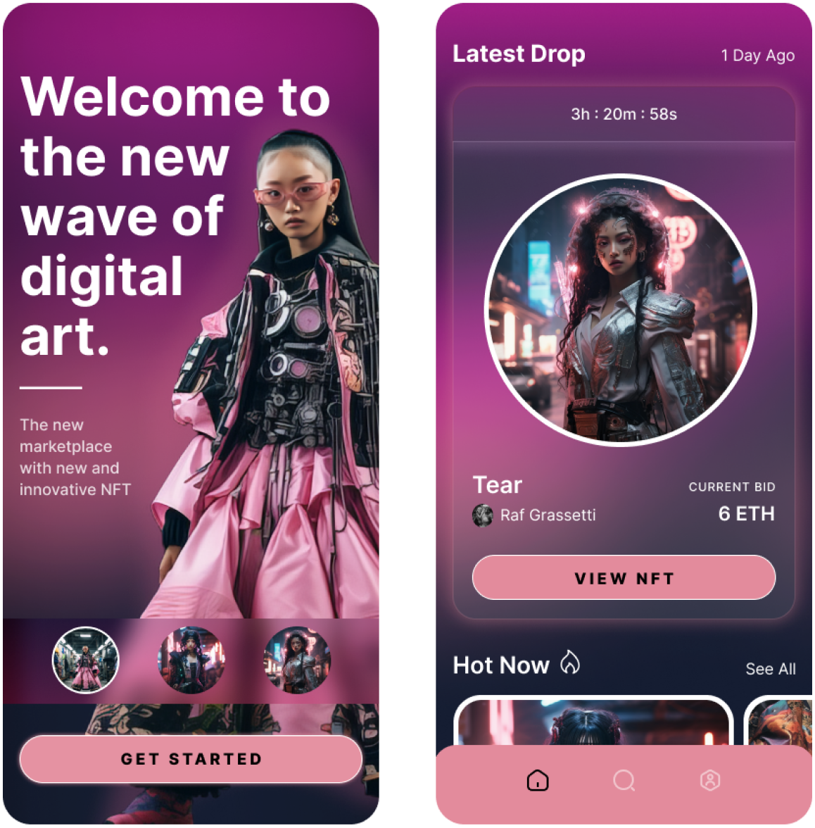 Moon NFT App Case Study - Dribbble UI Course Project by Tiffany Ingro ...