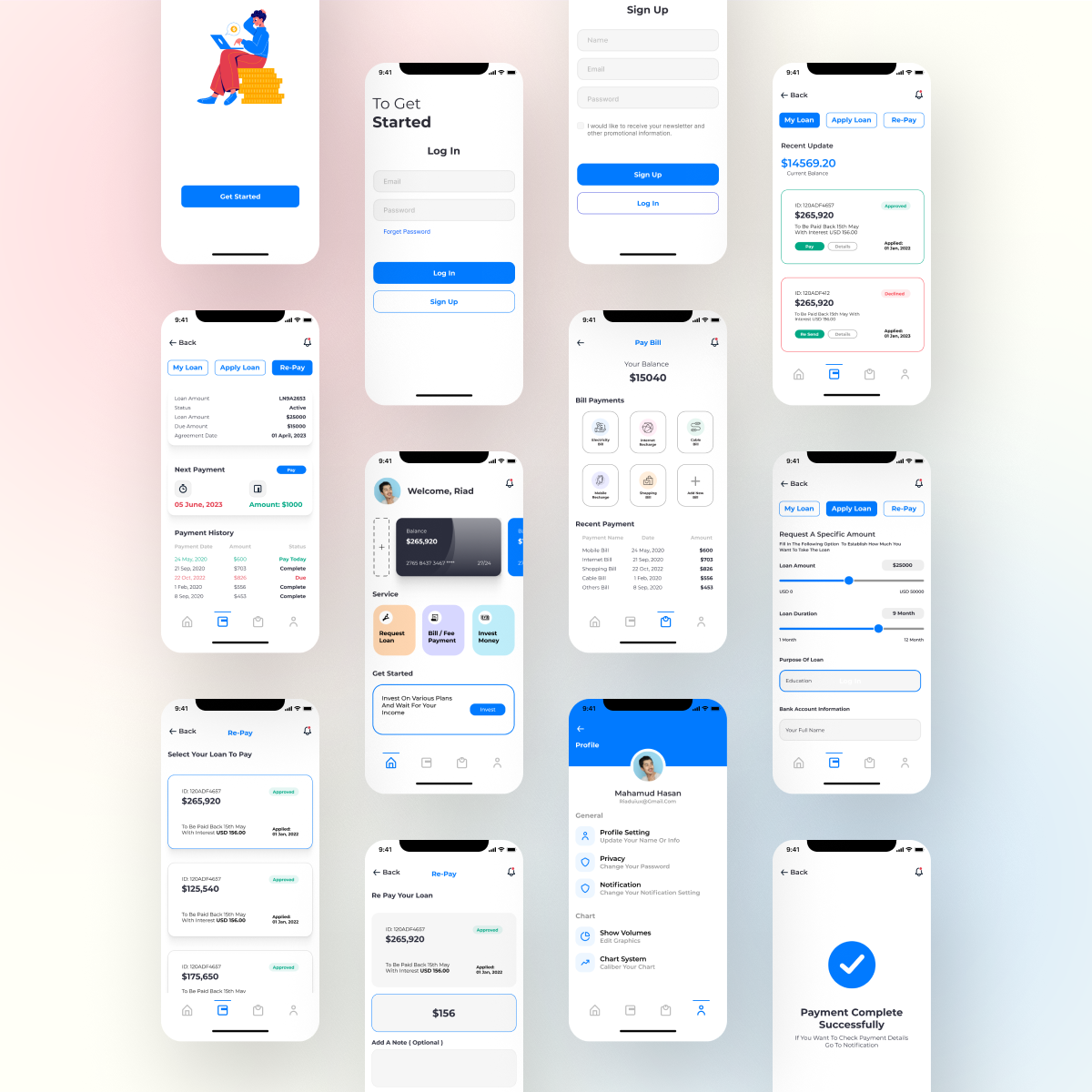 Fintech Mobile App Design - UI UX Design by Mahamud Hassan (Riad) on ...