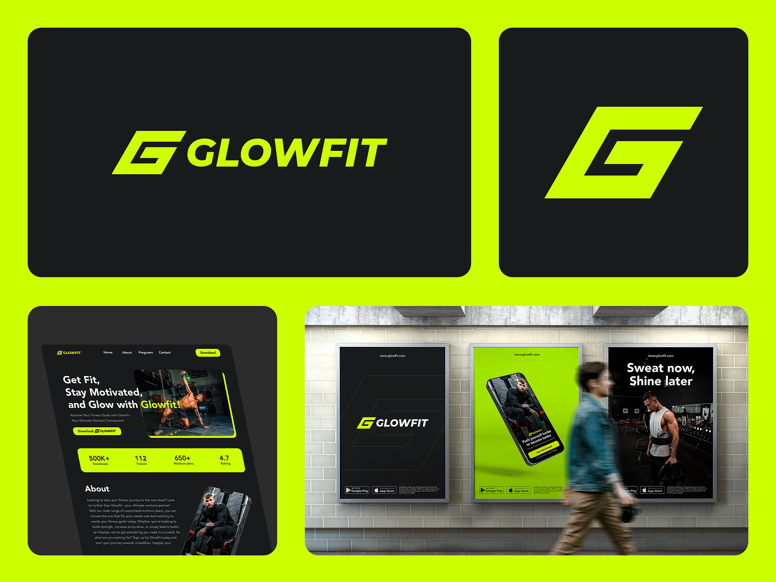 Glowfit, workout app logo concept by Reza Nazeri on Dribbble