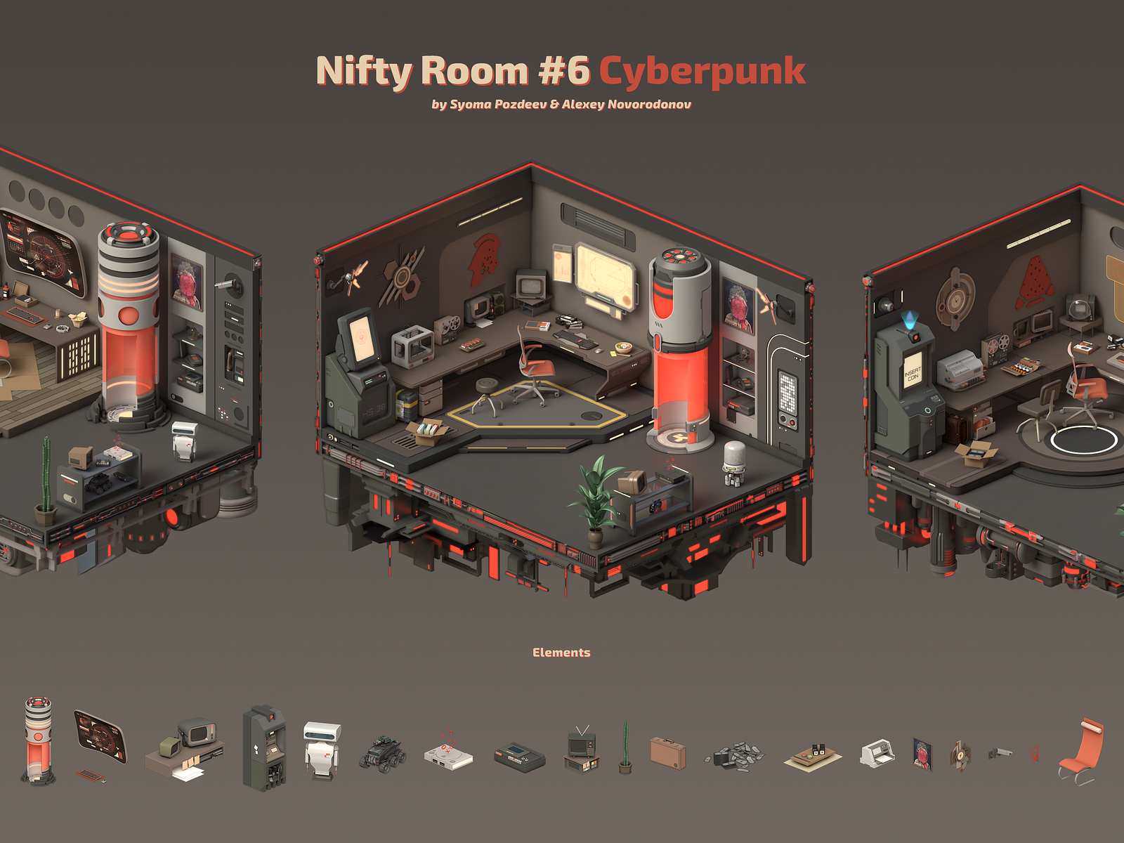Retro Futuristic Isometric Room #6 by Syoma Pozdeev on Dribbble