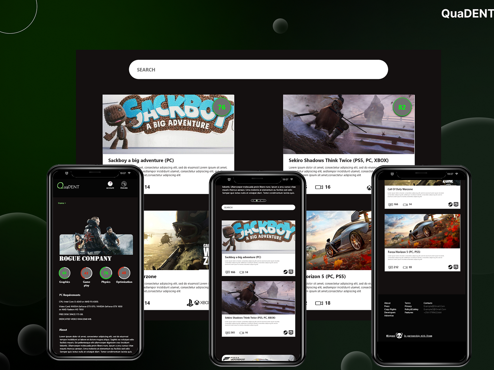 Quadent game reviewing platform by Mark Victor Kithinji on Dribbble
