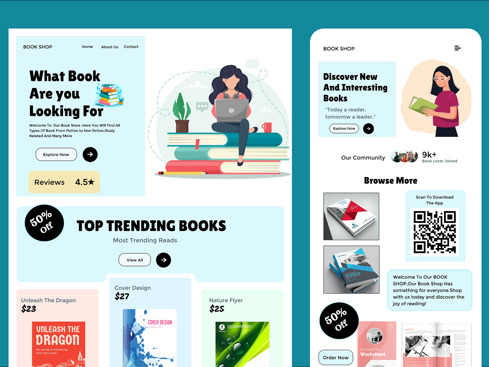 Book Store Web design by Hina Shafique on Dribbble