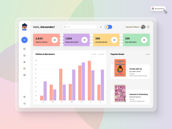 Library Management Dashboard by InnovationSync on Dribbble