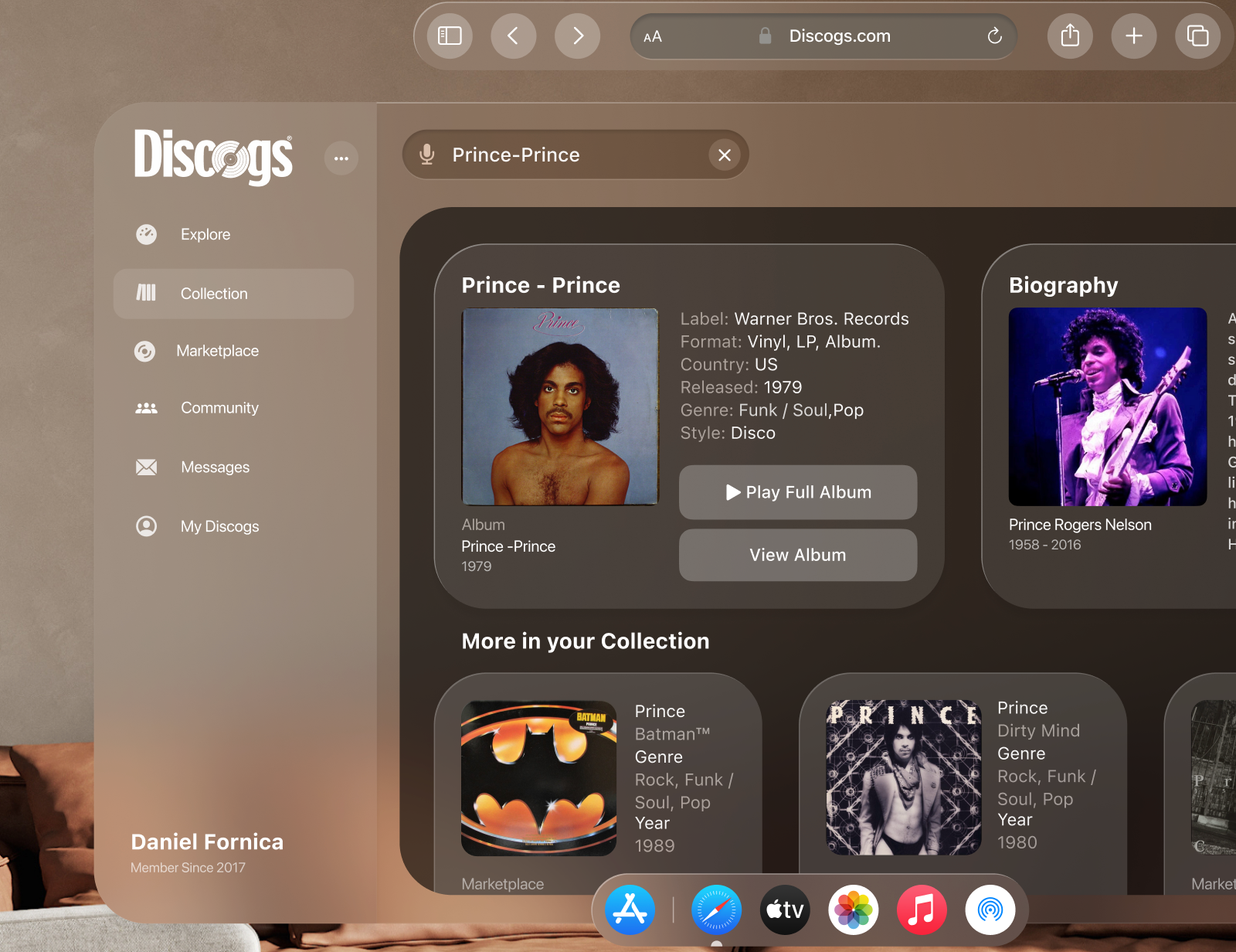 Spatial Design - Discogs - Dashboard 💿 by Daniel Fornica on Dribbble