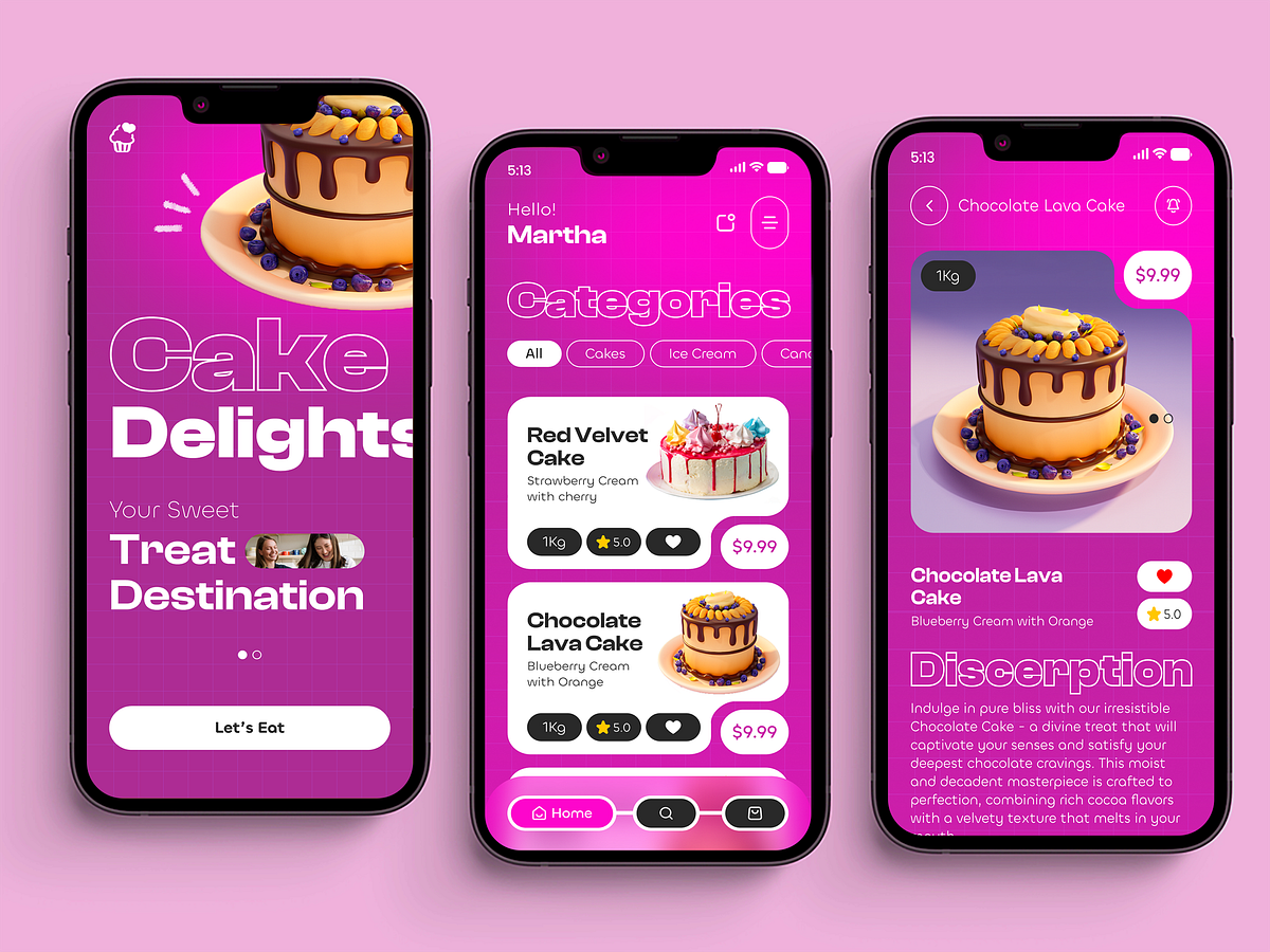 Cake Order App Design by ManekTech on Dribbble