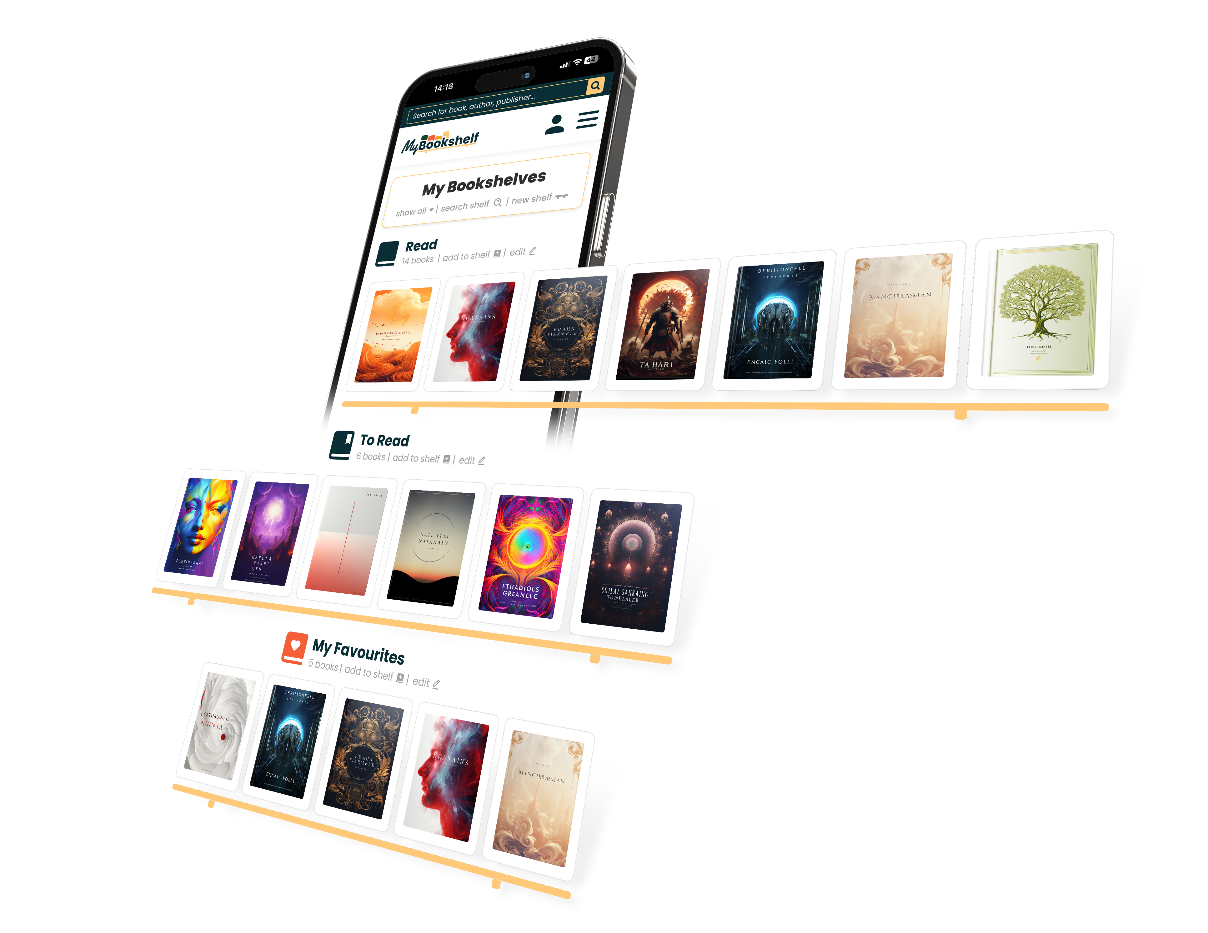 MyBookshelf - Bookshelves Preview | Mobile Design 📚 by Jakub Dalaszyński on Dribbble