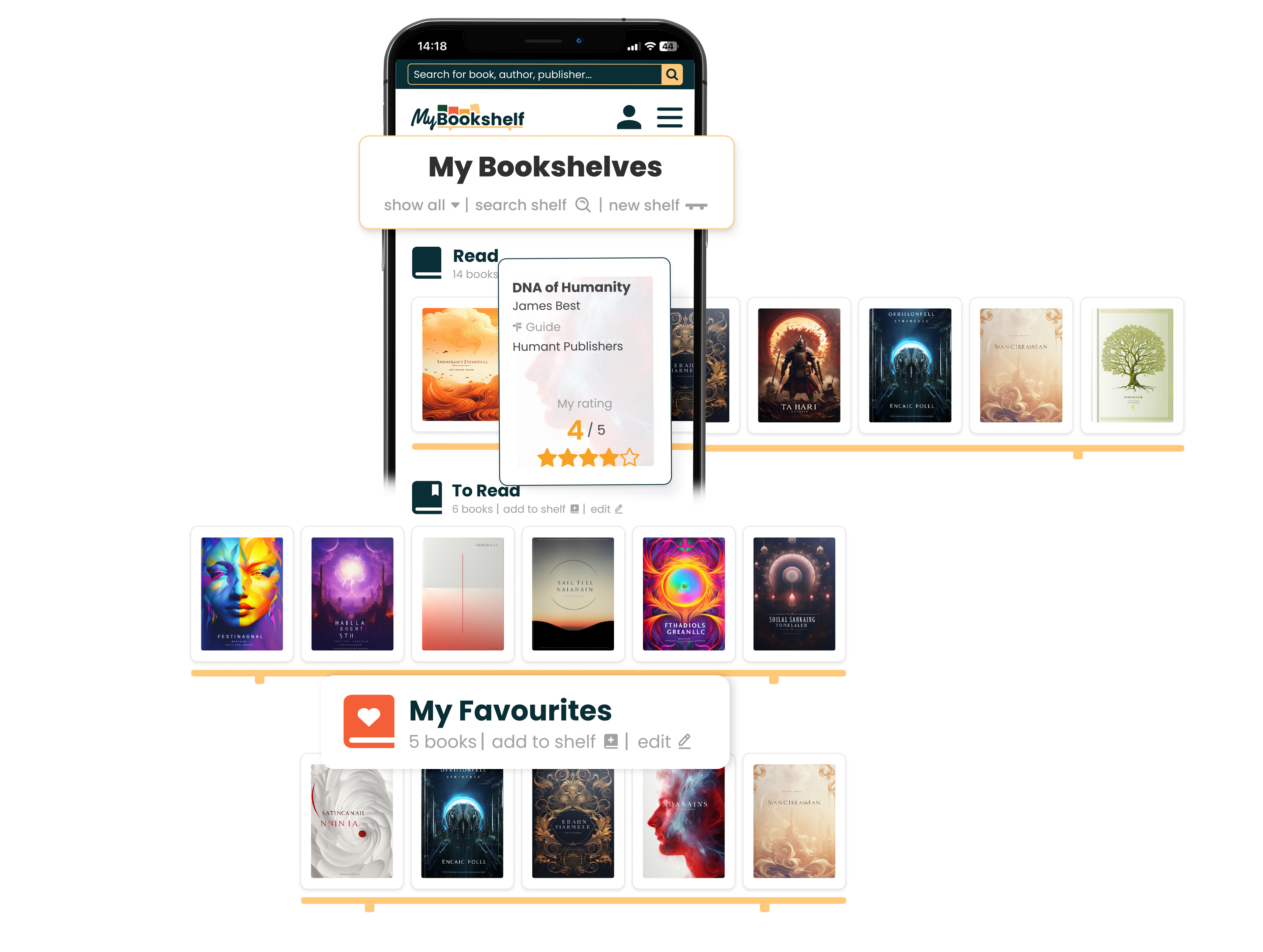 MyBookshelf - Bookshelves Preview | Mobile Design 📚 by Jakub Dalaszyński on Dribbble
