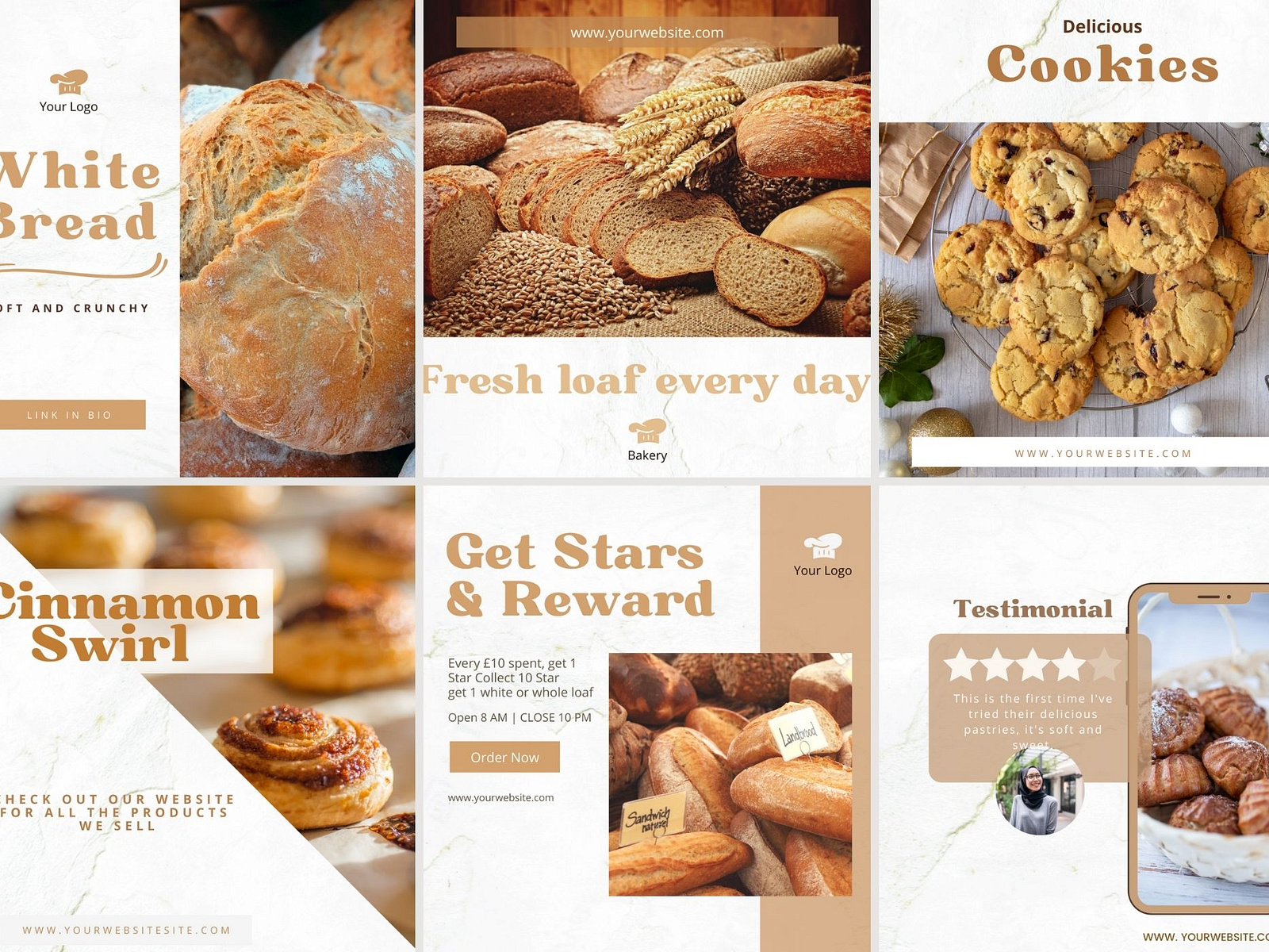 Bakery Shop Canva Templates by Talipic Designs on Dribbble