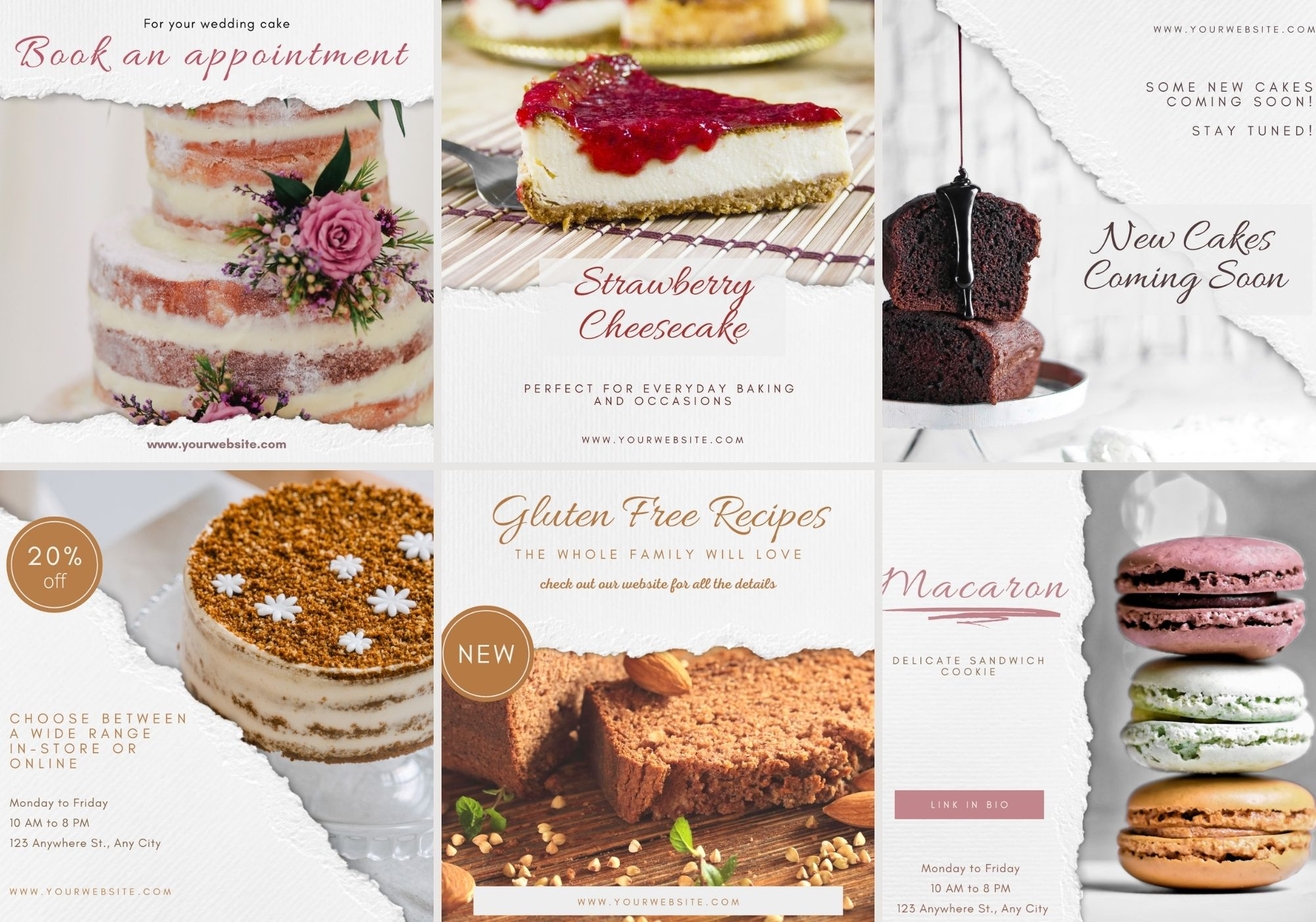 Cake or Pastry Shop Canva Templates by Talipic Designs on Dribbble