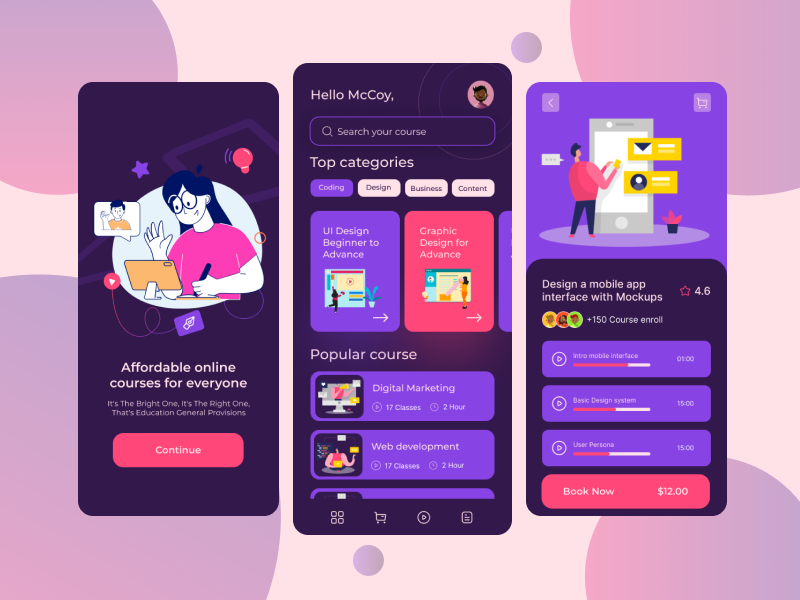 E Learning Mobile App Design By Marjan Ali On Dribbble
