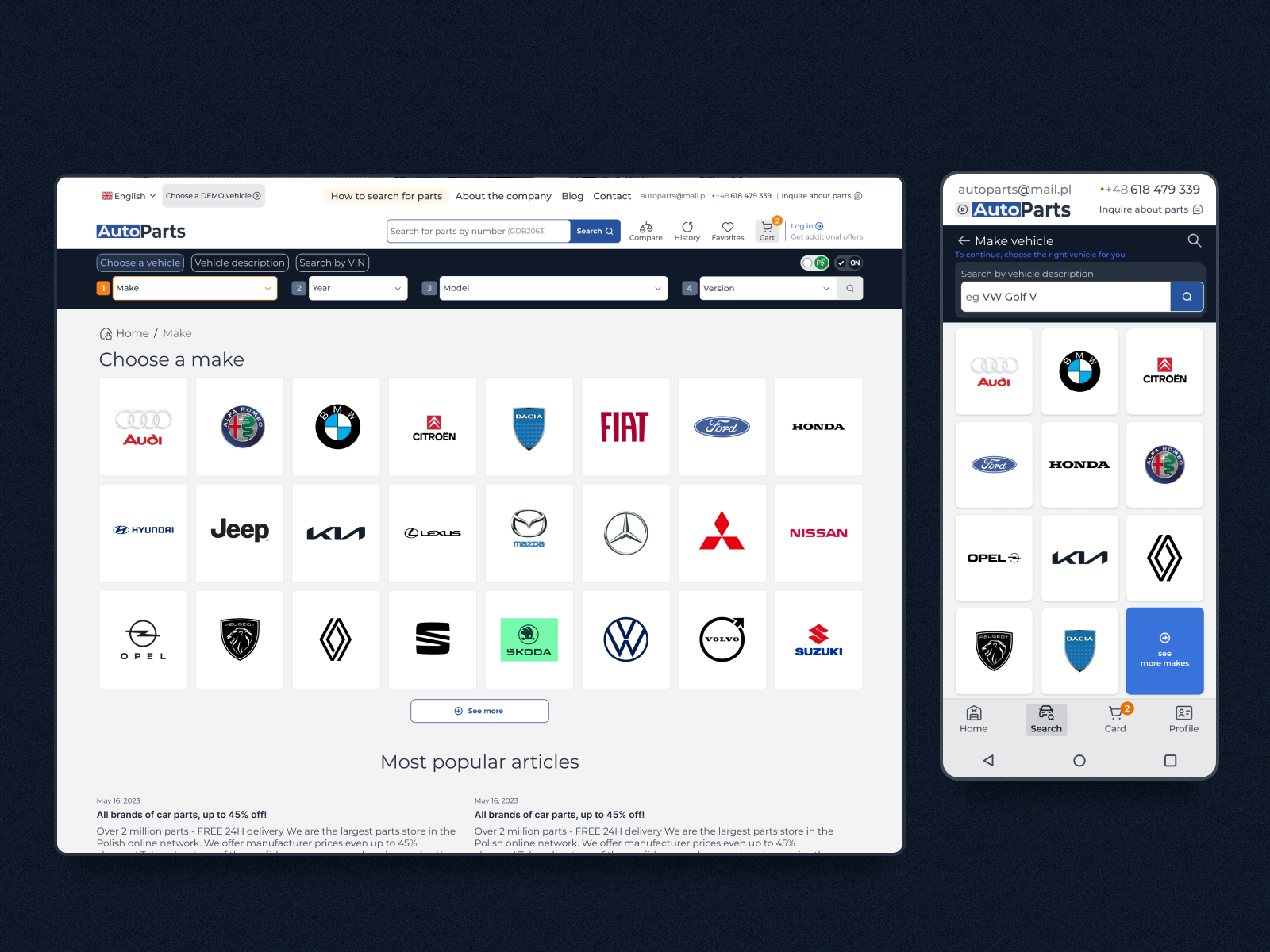 Revamped Auto Parts Store Design by Mykola on Dribbble