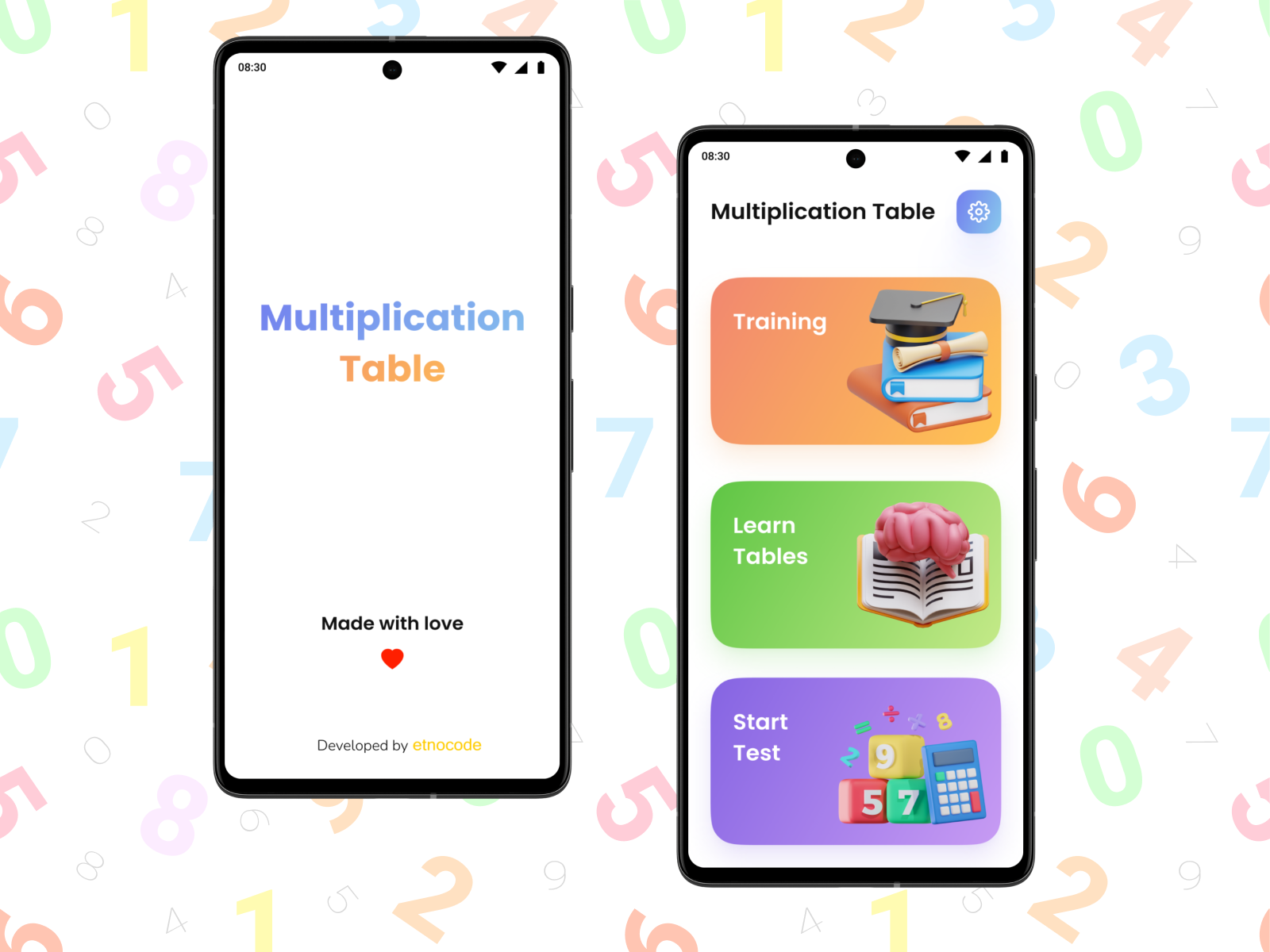 Multiplication Table Android Application by Etnocode on Dribbble