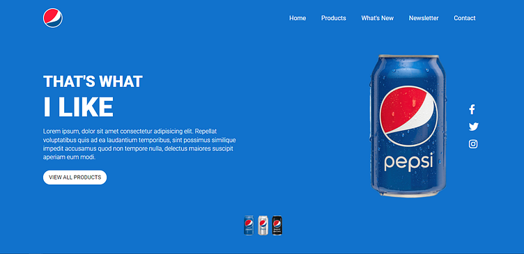 landing page pepsi by html,css by Mohamed osama on Dribbble