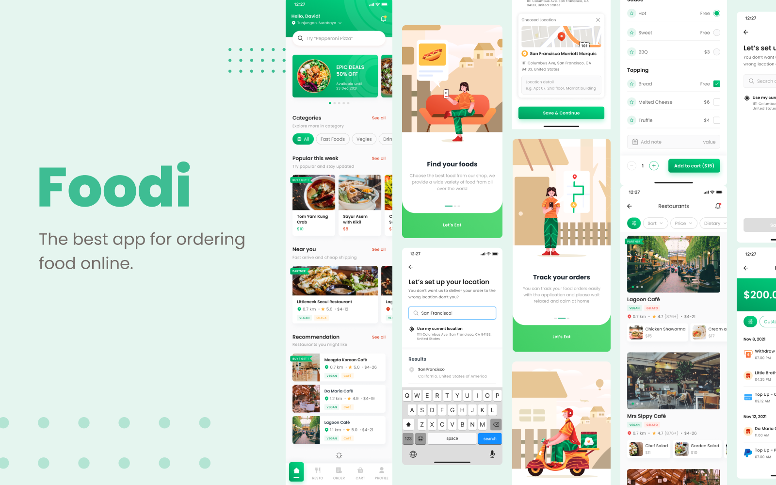 Foodi App - iOS Android ux ui designer by Tuyen Alice on Dribbble