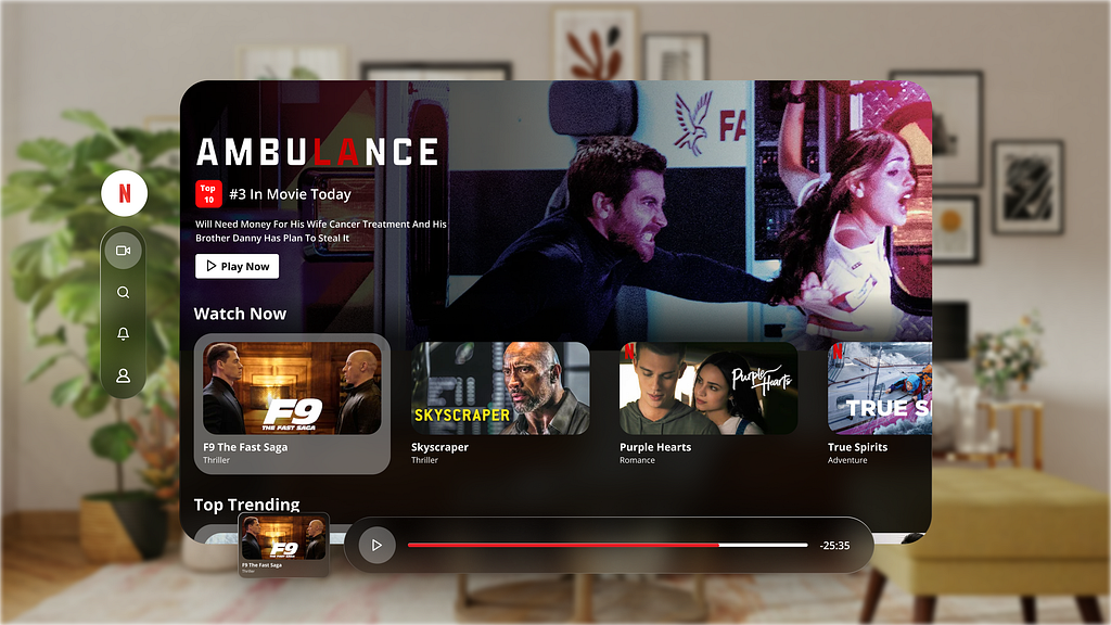 Netflix vision pro spatial design screen by Pritesh Kumar on Dribbble