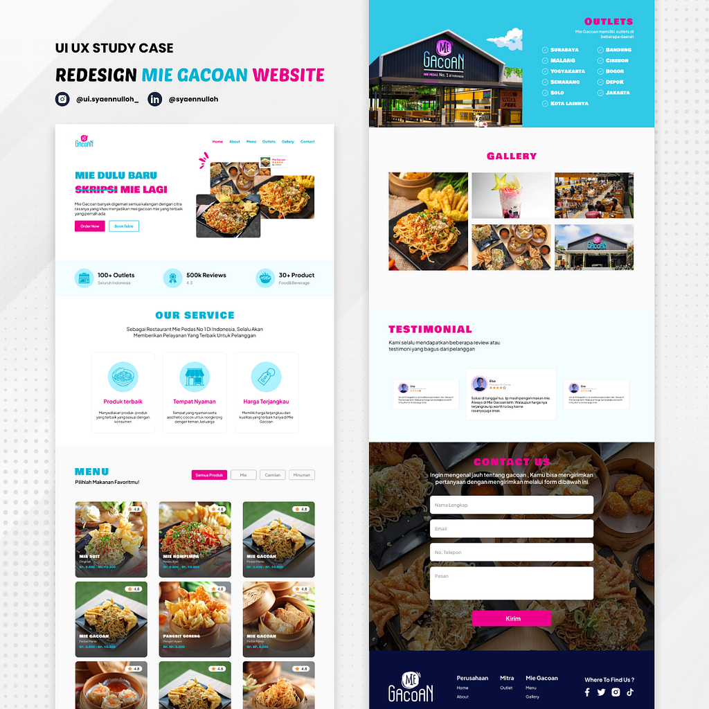 Mie Gacoan Restaurant - Food Landing [ by Fathony Syaennulloh on Dribbble