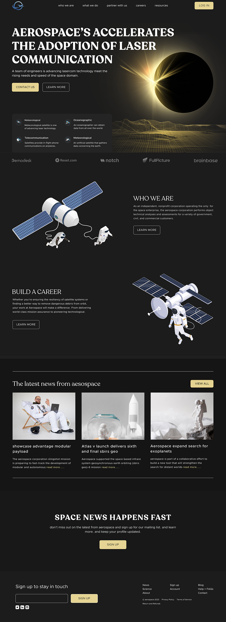 Aerospace landing page design by Md Khaled Khan on Dribbble