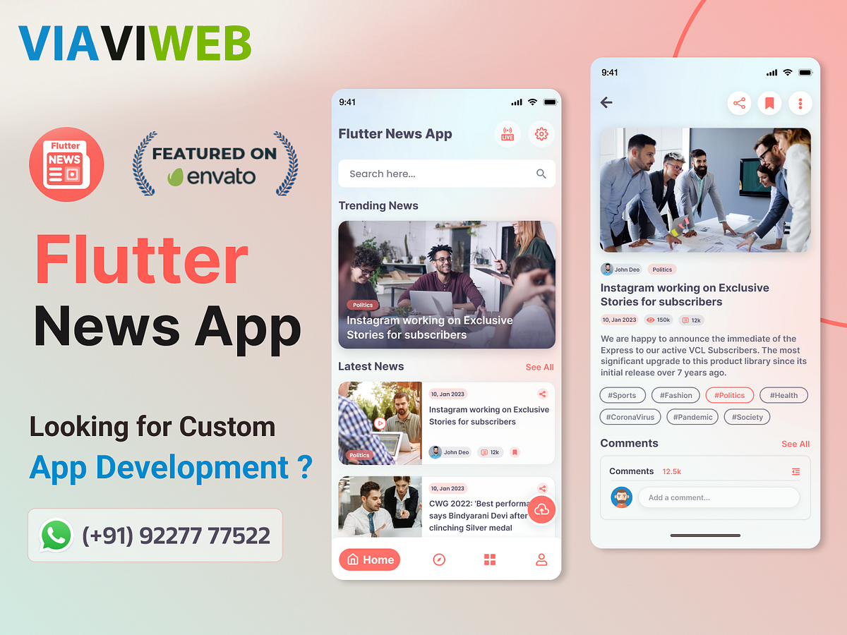 Flutter News App Android And Ios With Admin Panel By Viaviweb On Dribbble 