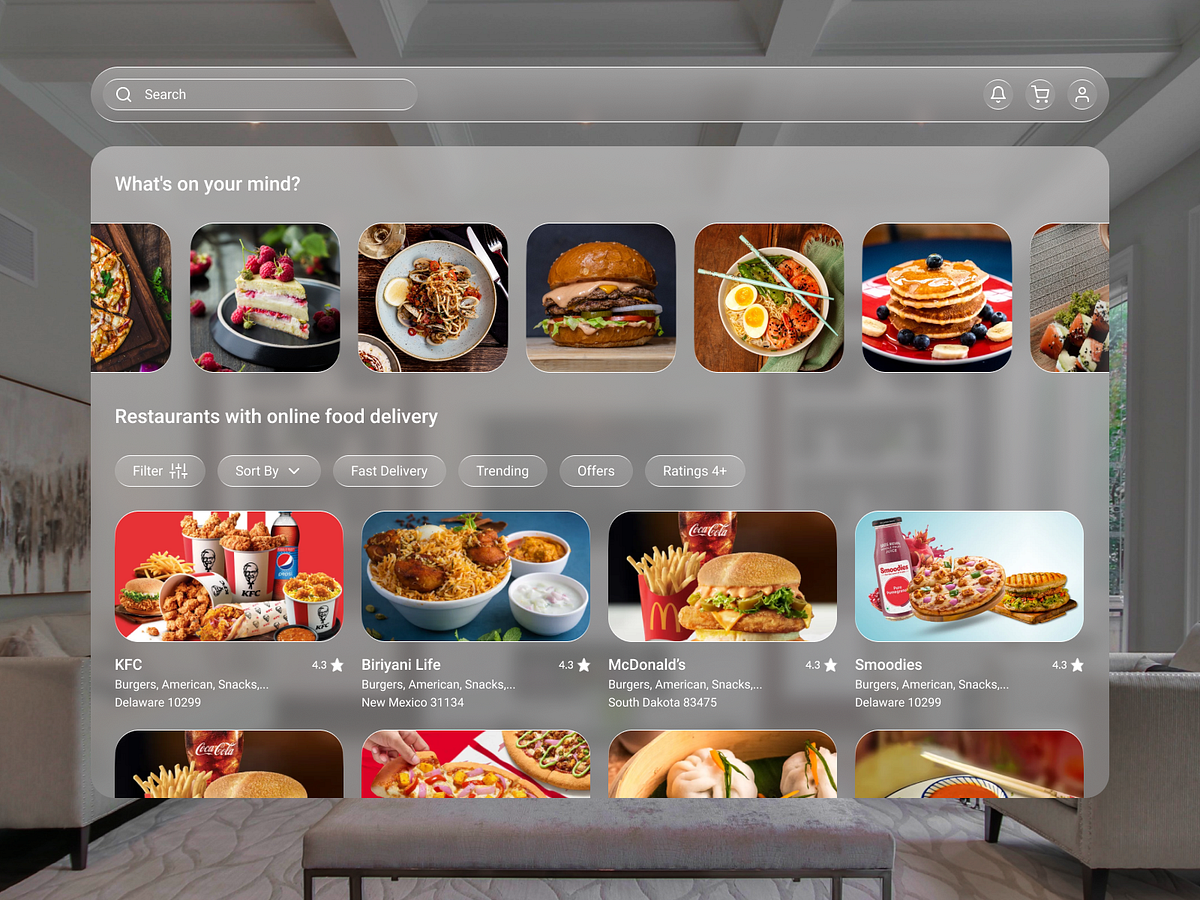 ExpressEats - Spatial UI | Delivery App For Apple Vision Pro by Yugesh Ralli on Dribbble