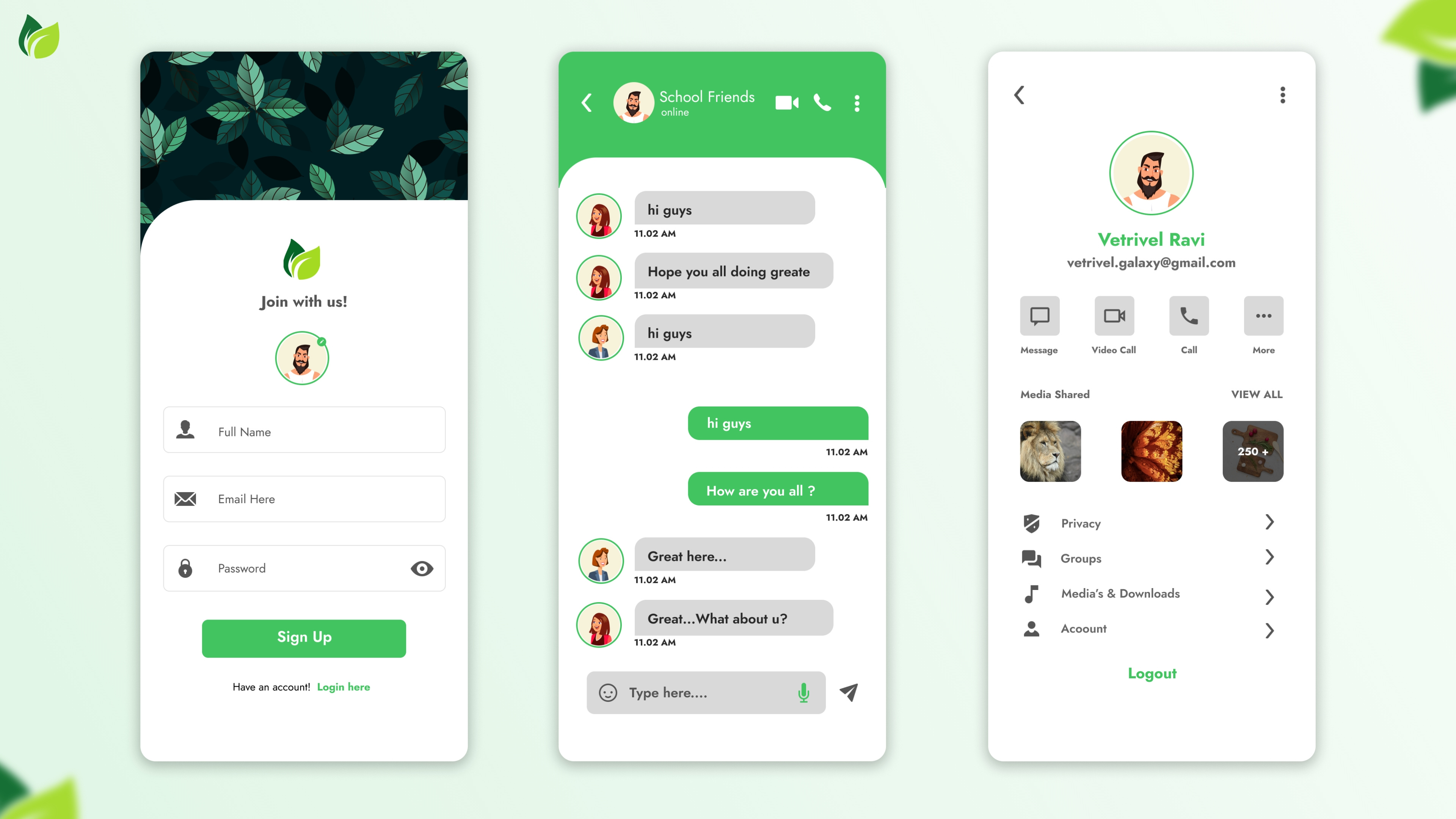 ChatUp - Minimalist Chat App UI by Vetrivel Ravi on Dribbble