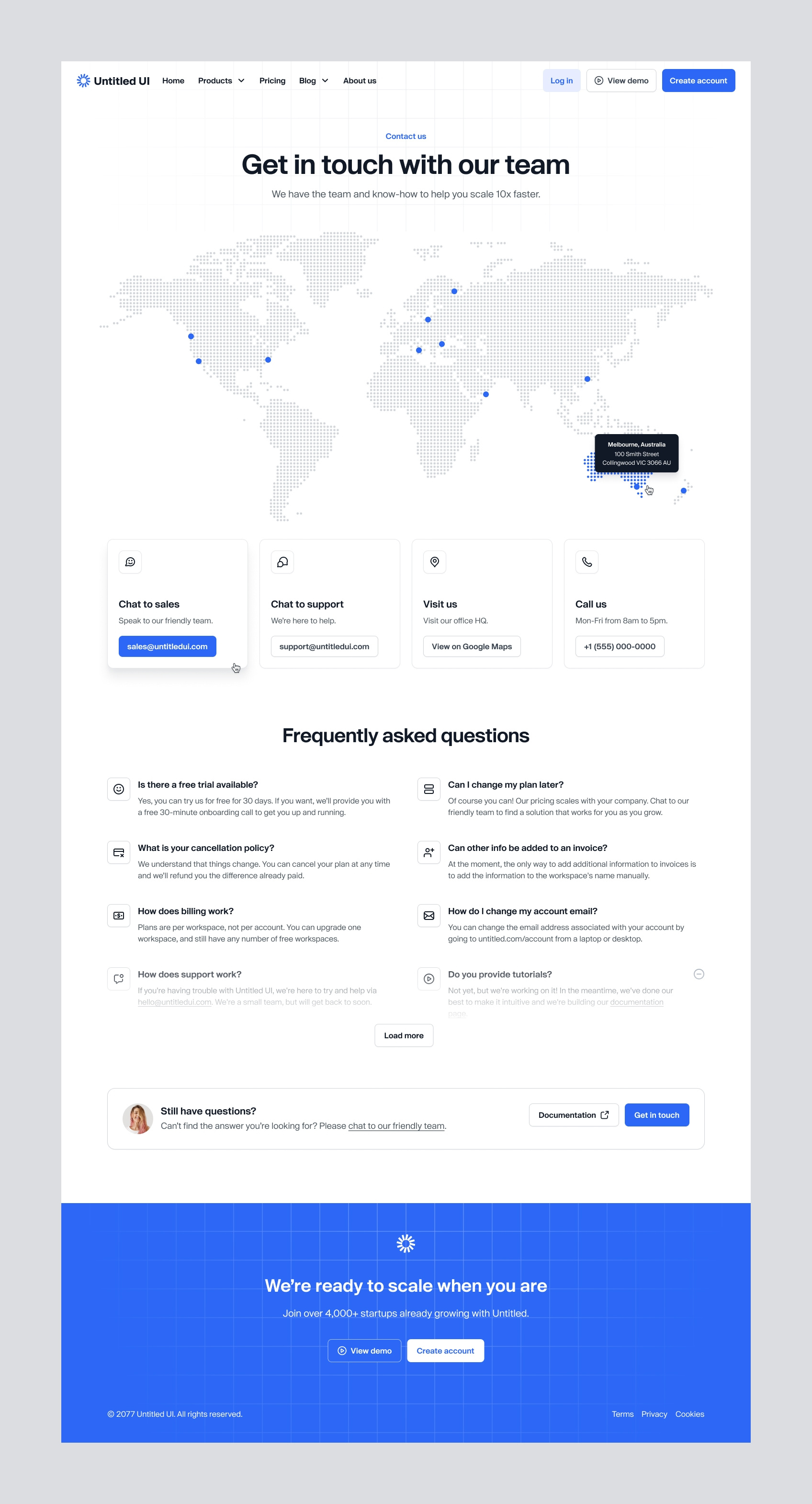 Contact us page — Untitled UI by Jordan Hughes® on Dribbble