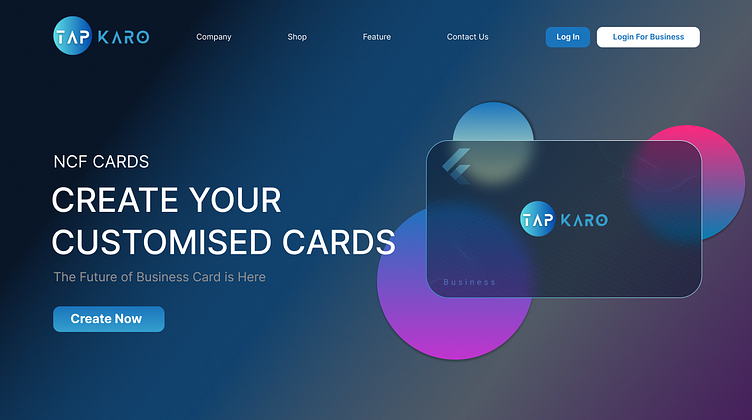 Landing Page NFC card by ayush srivastava on Dribbble