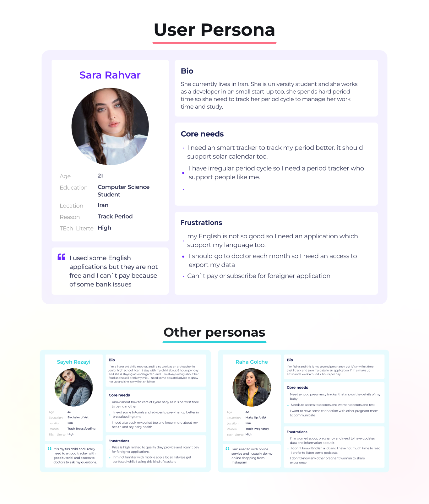 YEKZAN period tracker case study by Shabnam on Dribbble