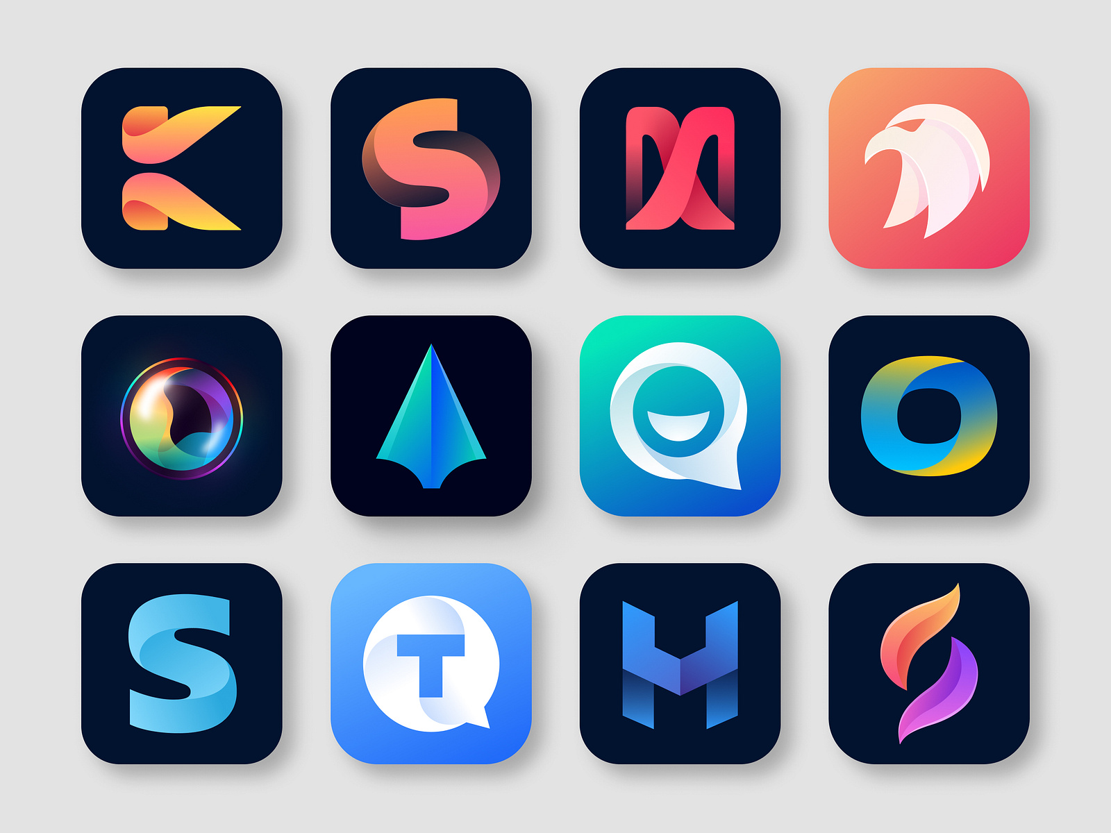 App logos collection icons by Leonid Slyadnev on Dribbble