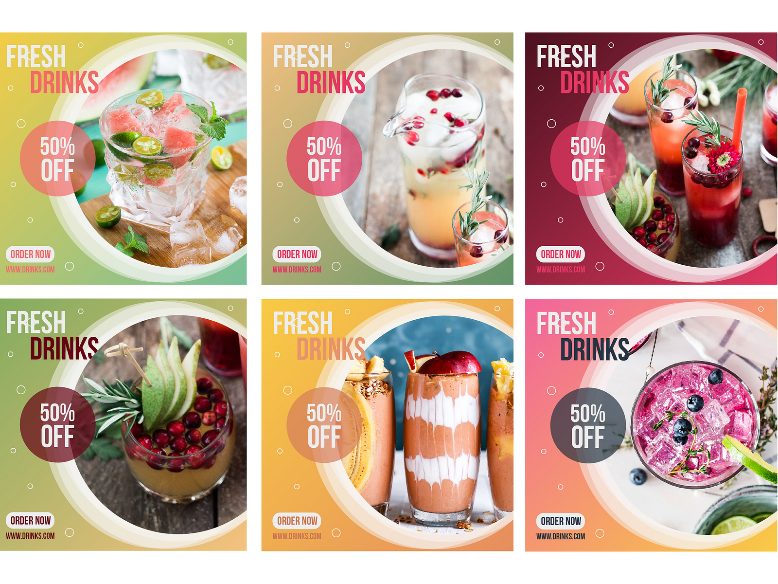 Social media post, fresh drinks by Anastasiia Lang on Dribbble