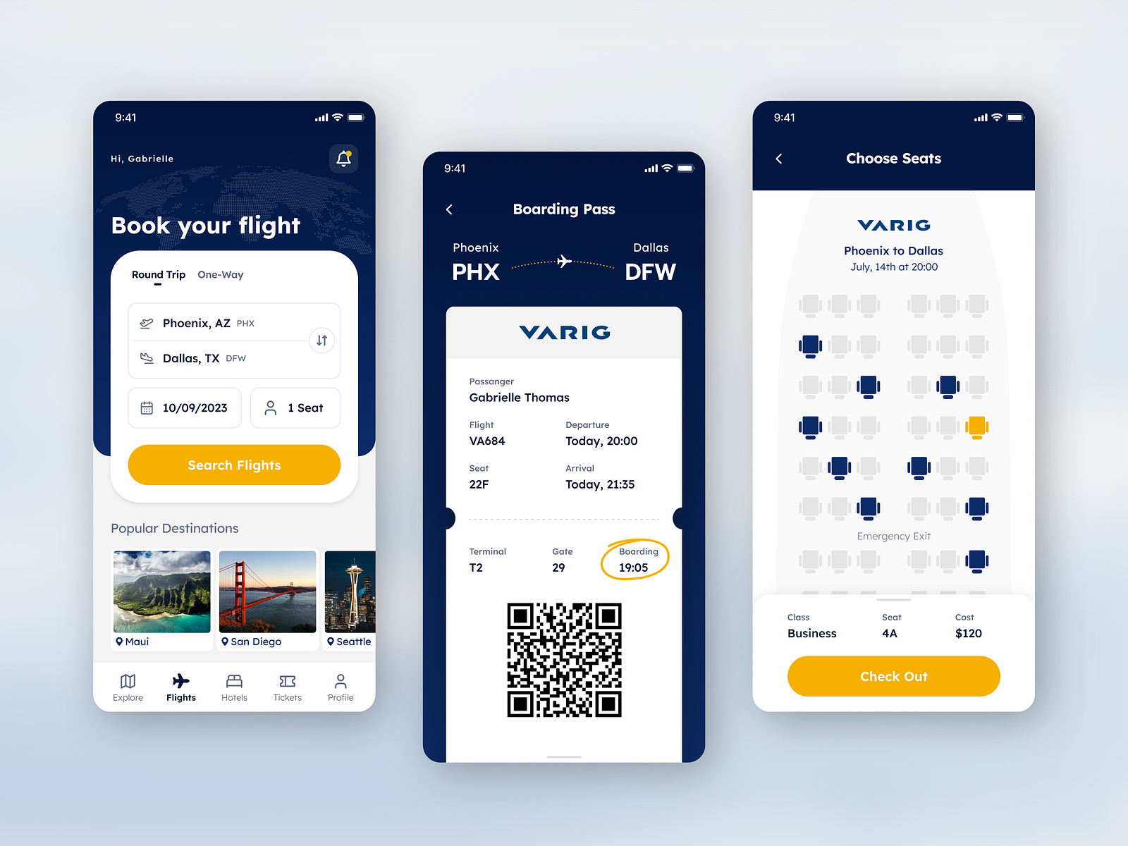 Varig Airlines Mobile App by Beatriz Beltrame on Dribbble