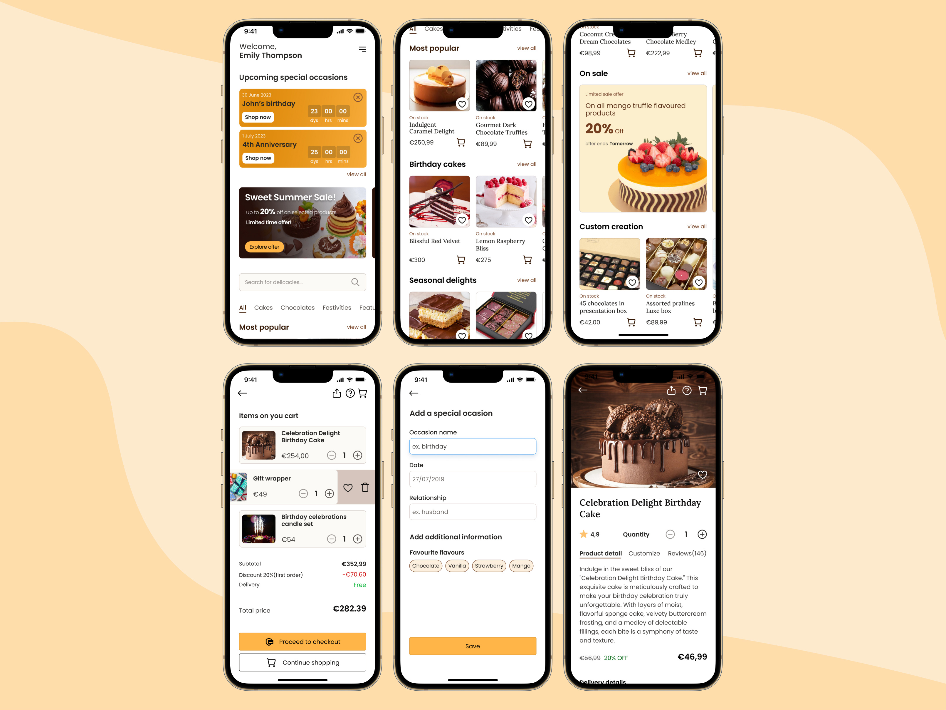 Chocolate & Cakes Delivery app | Mobile app Design by Nikesh Beidwar ...