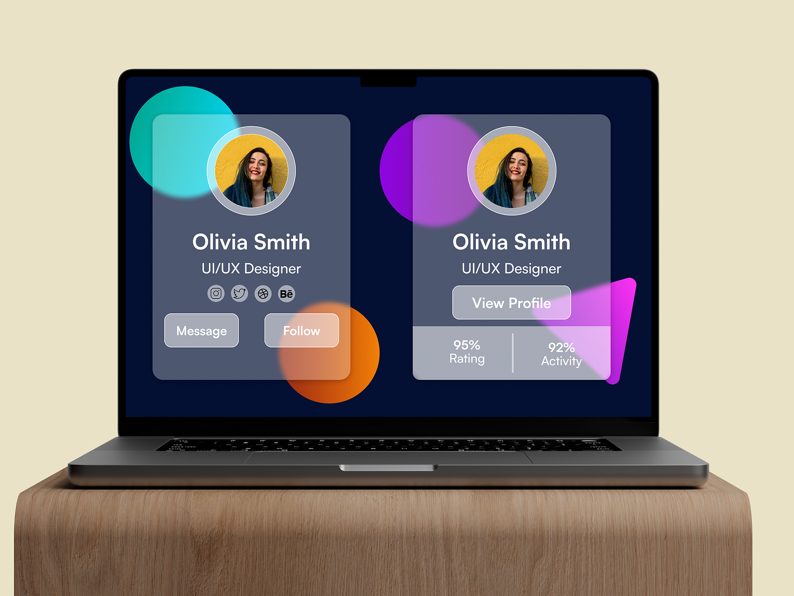 Daily UI #006 - Profile Card Design by Itsuidesigner on Dribbble