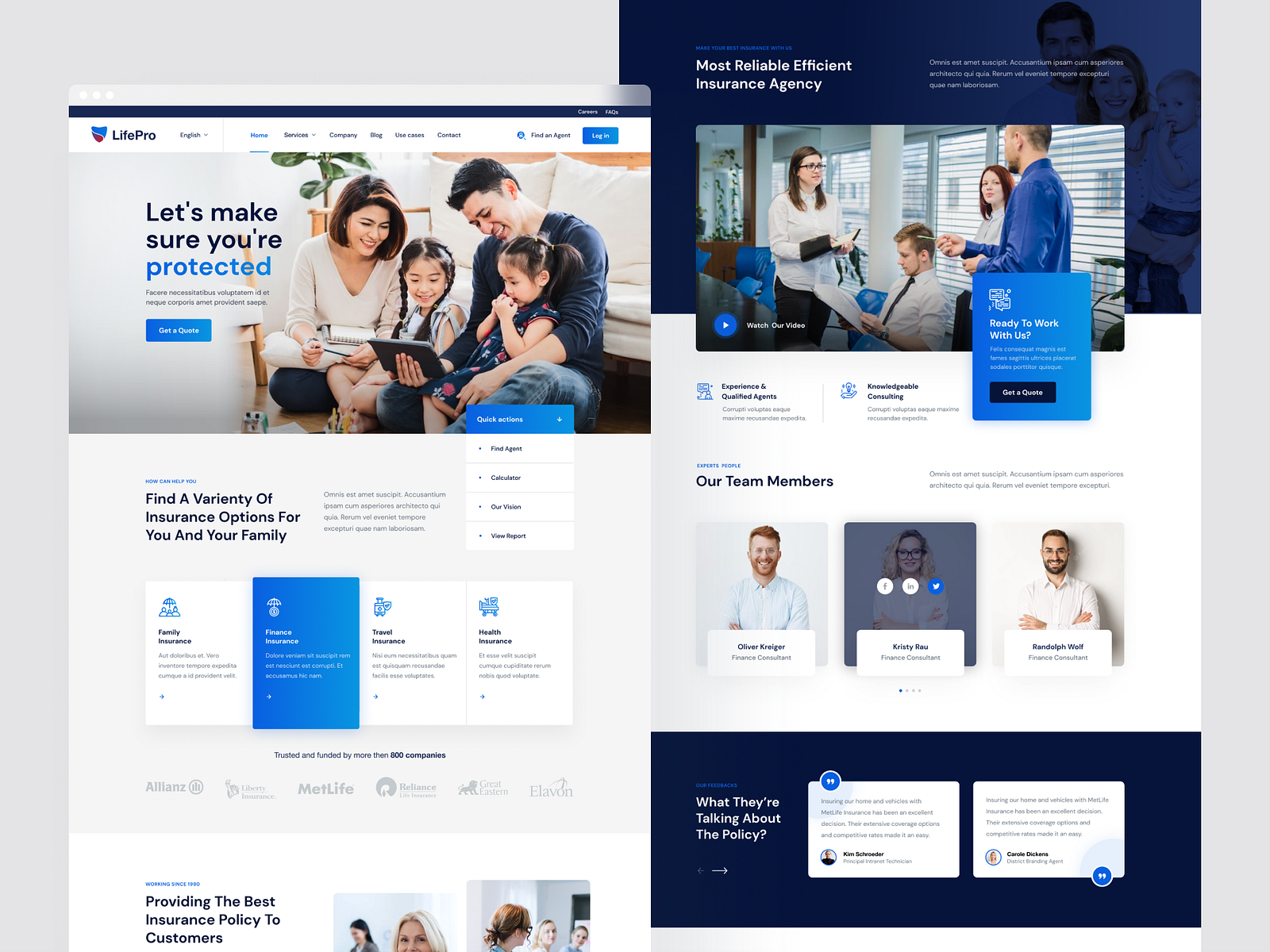 Insurance Landing Page by Adrian Gancarek on Dribbble