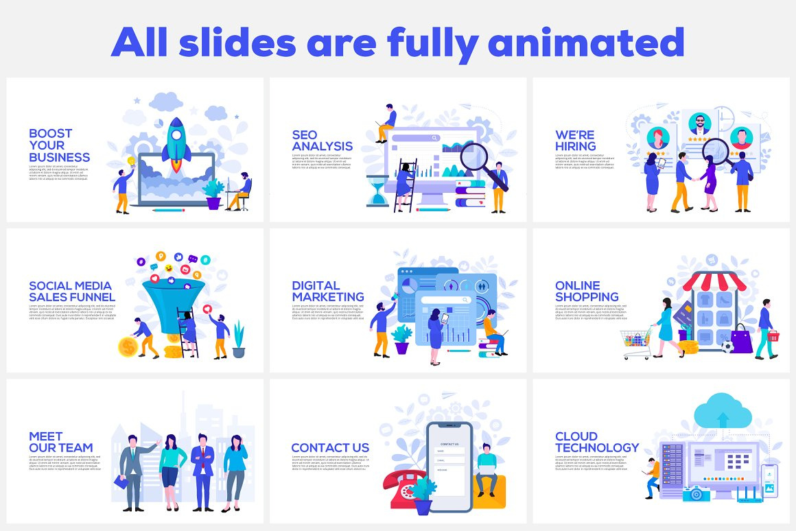 Flat animated illustrations by Creative Template on Dribbble