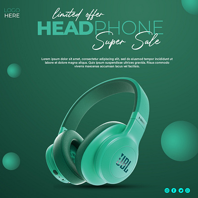 Headphone flyer design by Hussnain on Dribbble