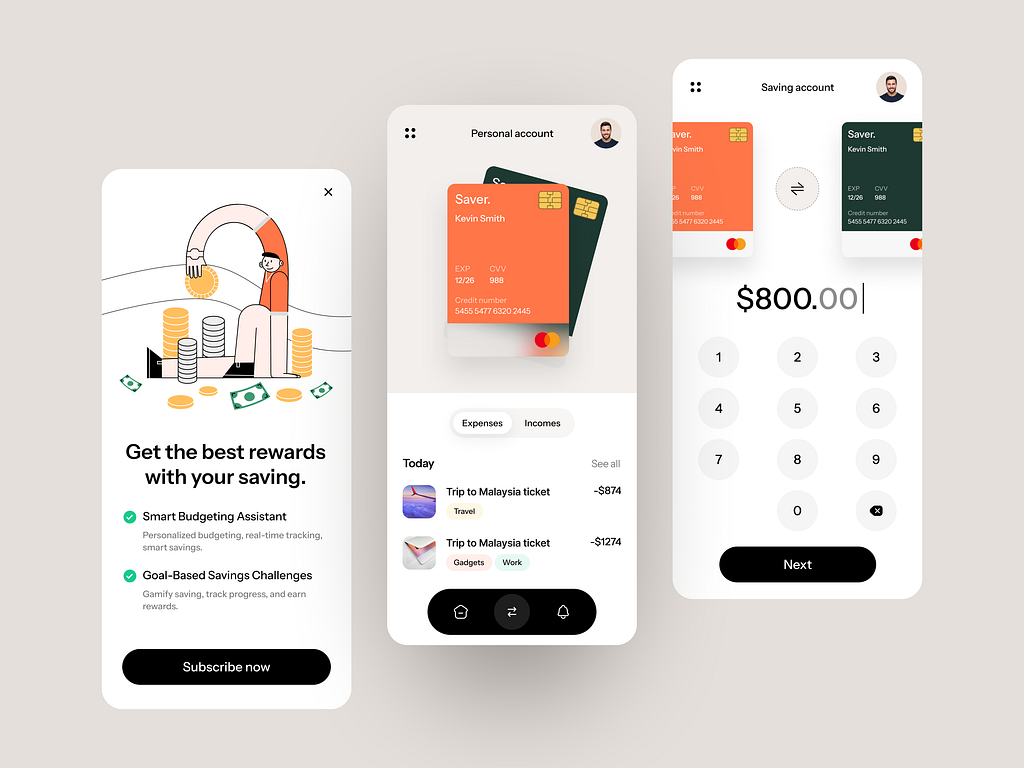 Saving app design by Badi on Dribbble